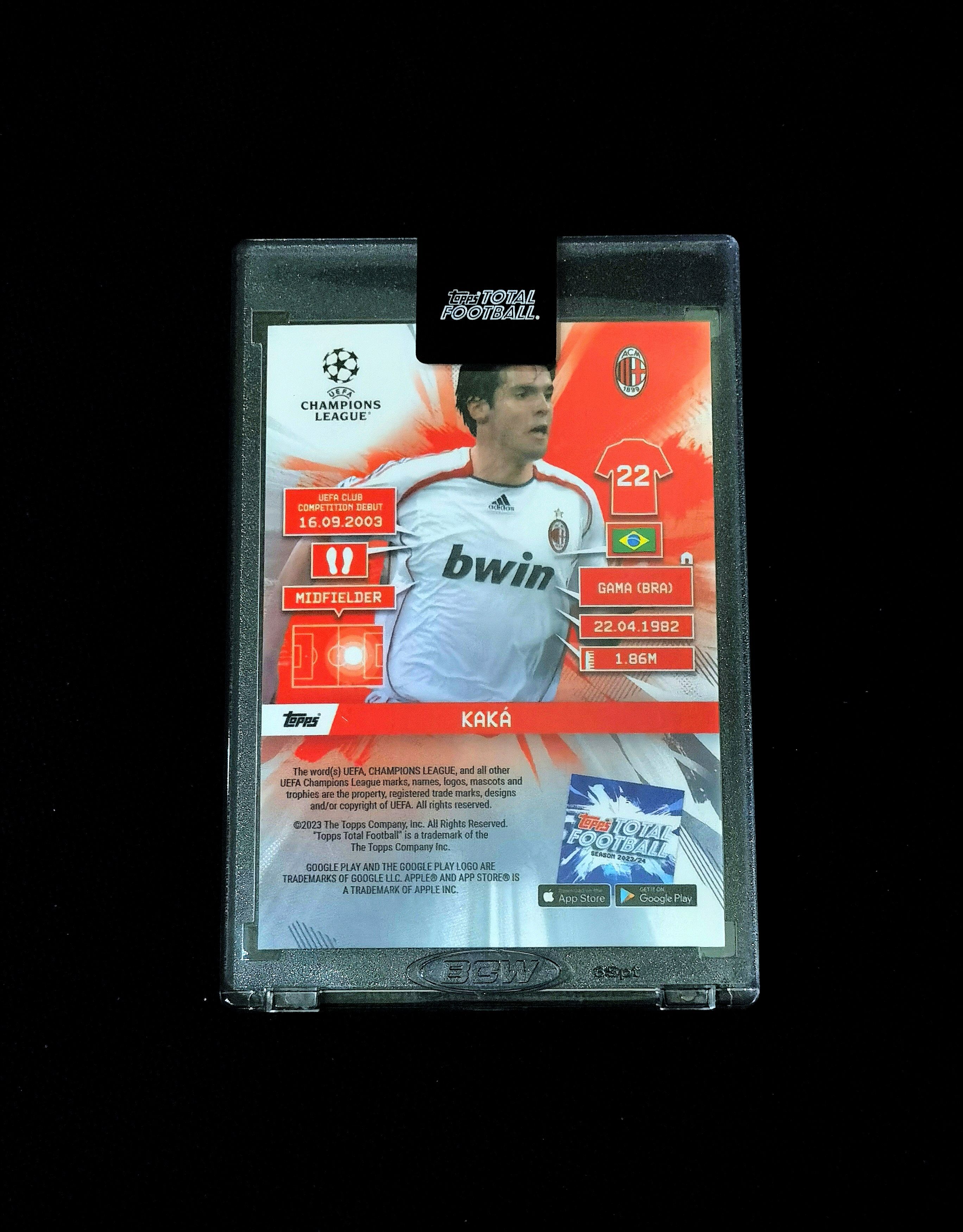 2023 Topps total football Kaka 卡卡 三头烫金泼墨限定卡 62/99编 绝版稀有 实卡极帅 AC米兰皇马巴西 ...