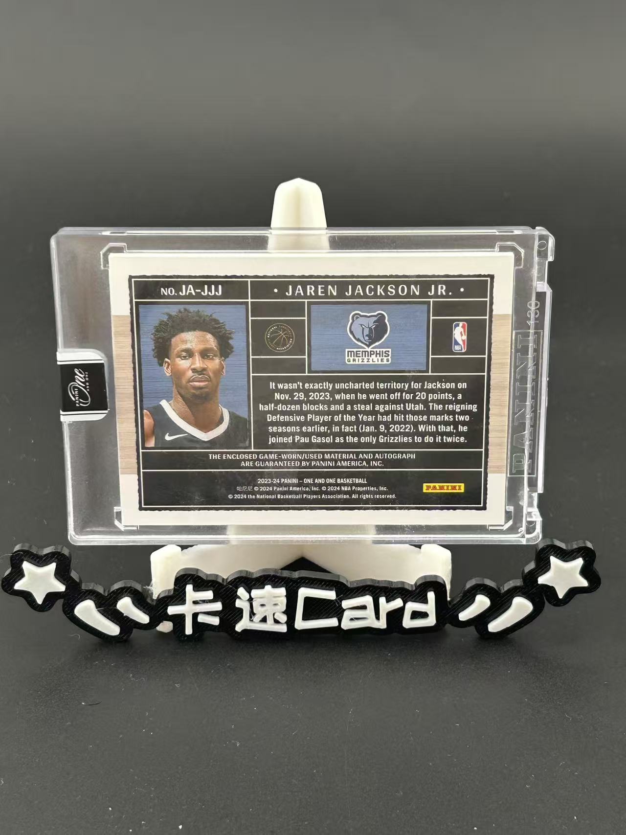 2023-24 卡速拍卖 One and One Jaren Jackson Jr. 小贾伦 杰克逊 灰熊 One系列 JA 签字 Gu球衣 ...