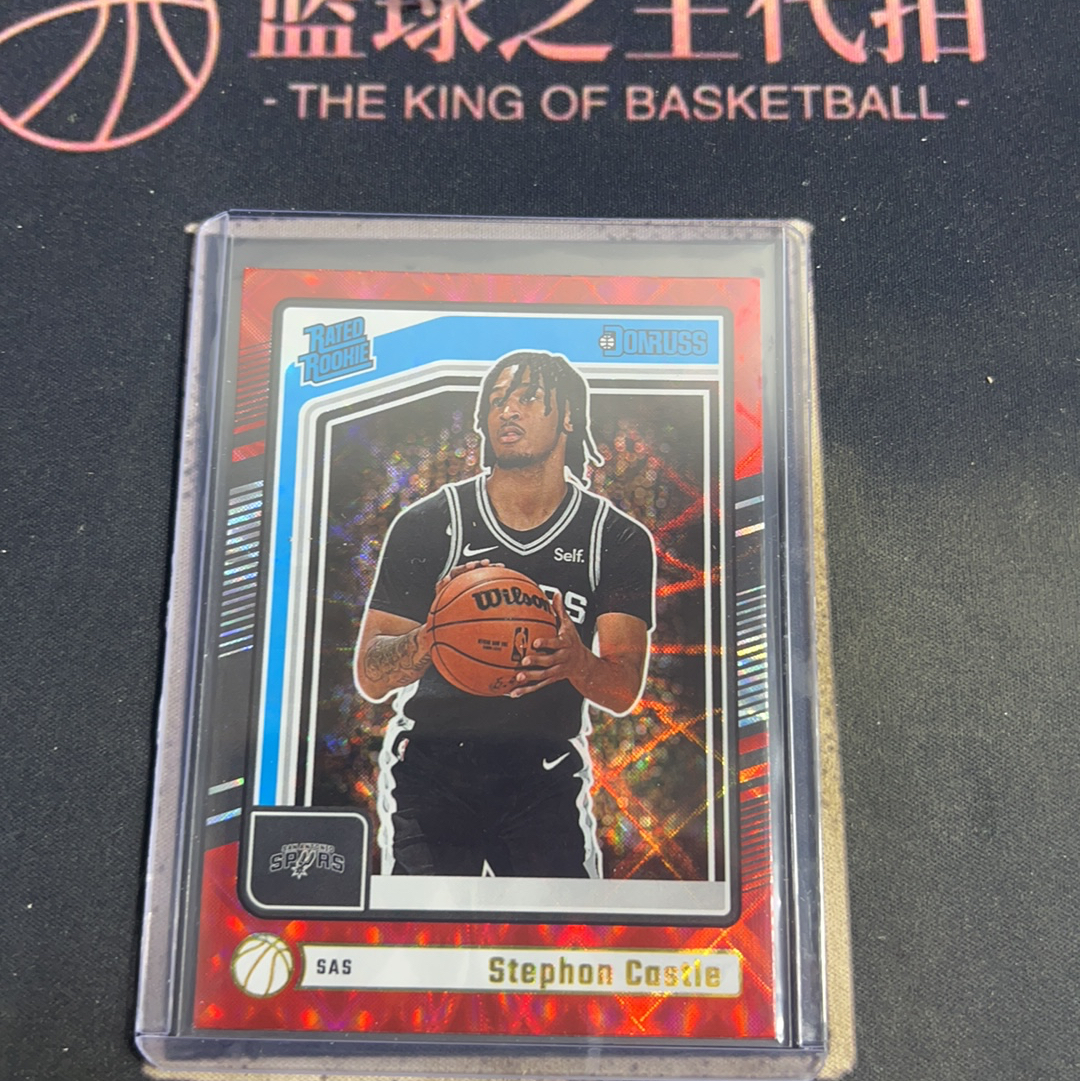 2024-25 Panini Donruss Stephon Castle RC 杜蕾斯 RATED ROOKIE 红亚洲折 马刺 斯蒂芬 ...