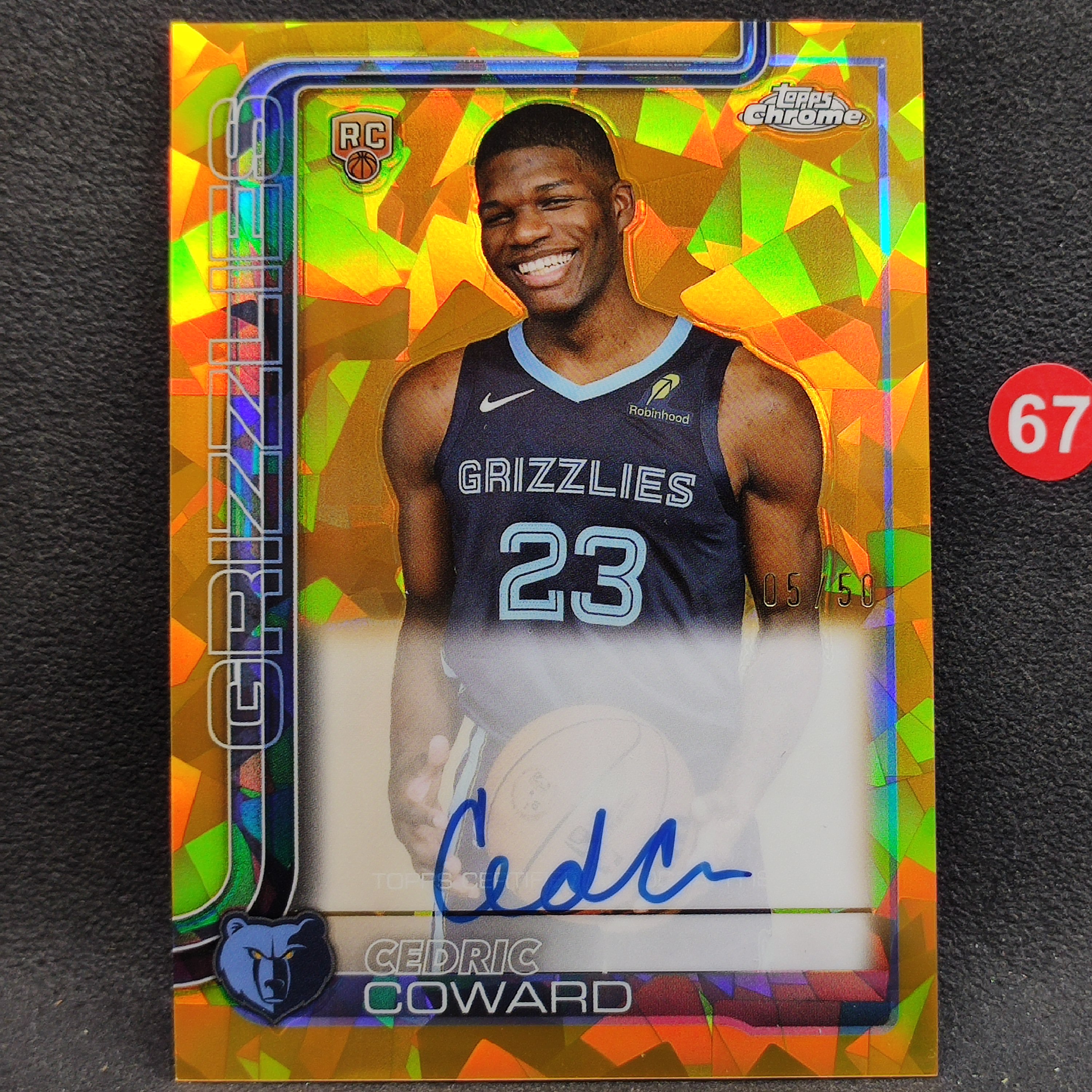 【大腿代卖精品】Cedric Coward 考沃德 2025-26 Topps Chrome 蓝宝石 RC新秀 /50编带编限量 签字 签名 ...