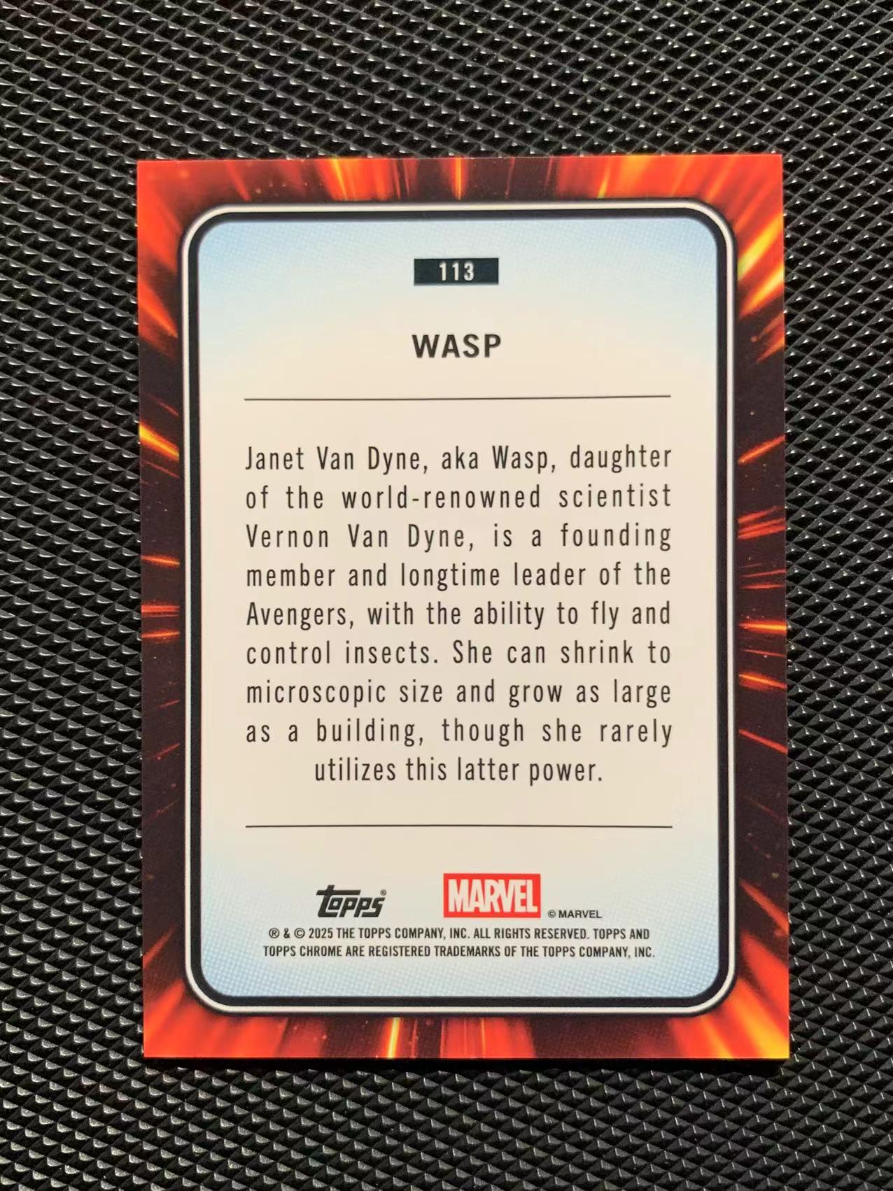 2025 Marvel Topps Chrome WASP TC漫威 黄蜂女 /100编 红钢铁侠折 折射 带编base 品见大图 卡淘