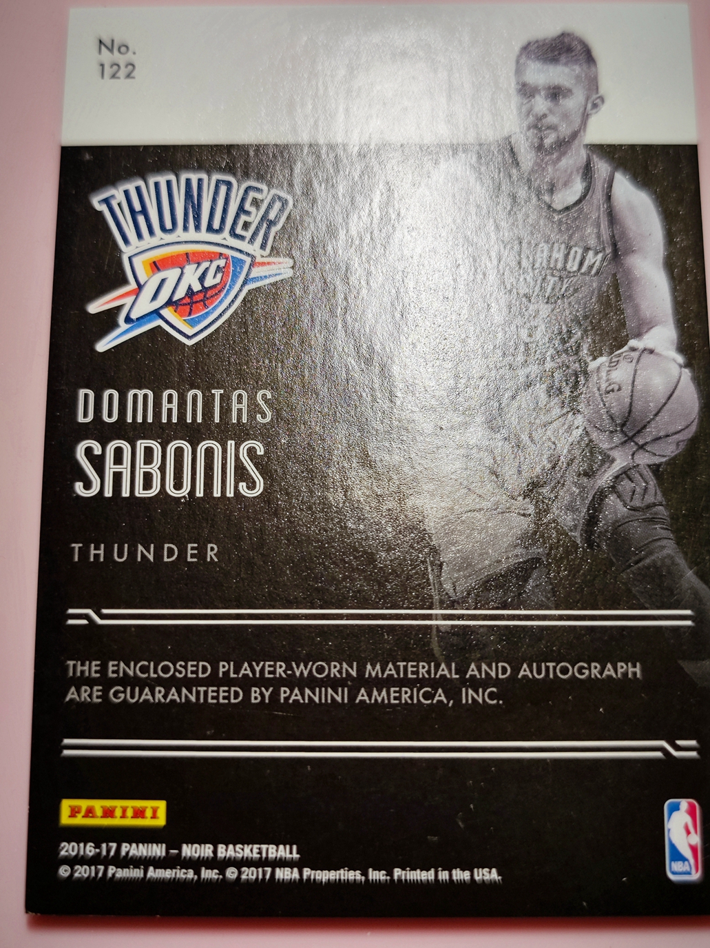 2016 17 Panini Noir Domantas Sabonis Rc 诺尔系列 彩色竖版 Rpa 75编 新秀rc Patch 签字
