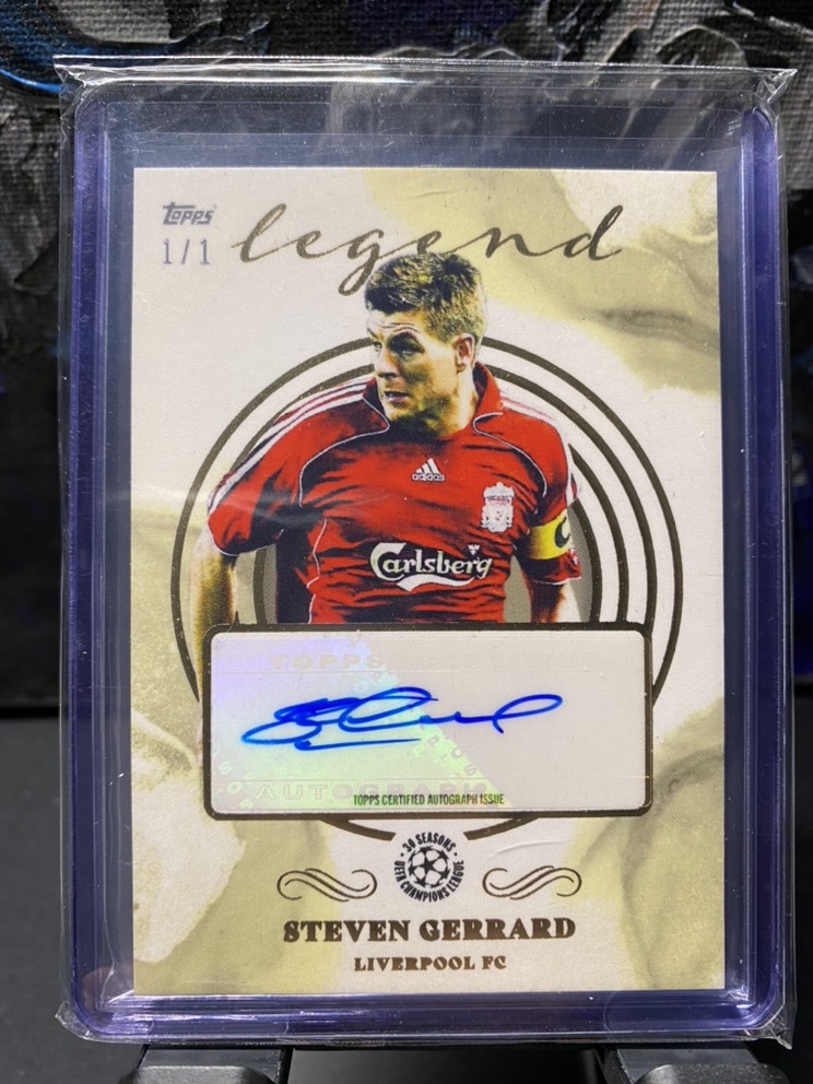 2022 Topps Pearl Steven Gerrard 史蒂夫杰拉德1/1金版签字，珍珠高端厚卡系列，纪念欧冠20周年系列，全球仅此1 ...
