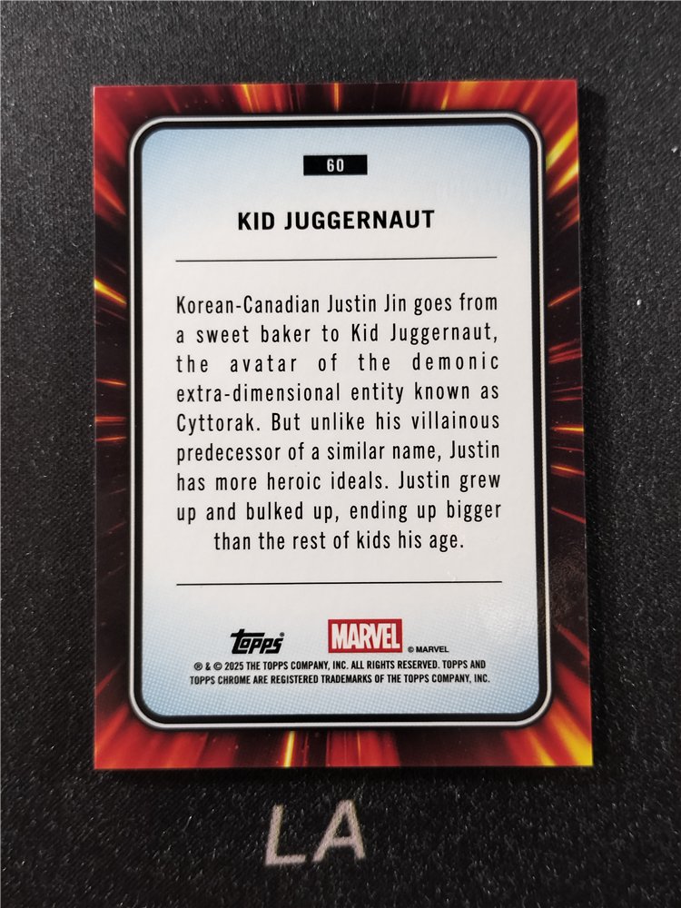【LA拍卖】2025 Topps Chrome Marvel Kid Juggernaut TC漫威系列 1st 首次亮相IP 小红坦克 少年 ...