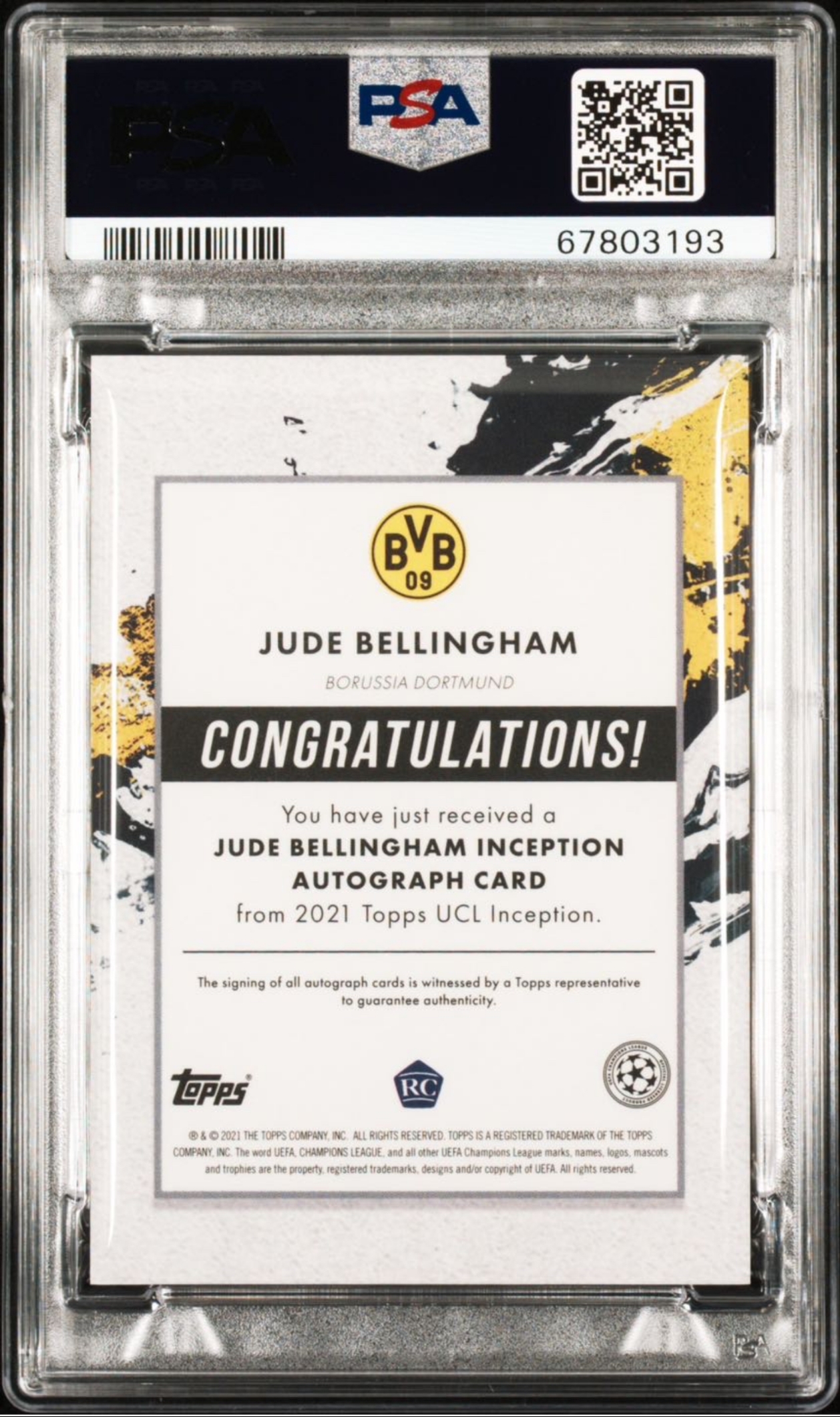 2020 Topps inception ucl Jude Bellingham RC 元年 盗梦空间 多特蒙德 皇马 新秀 RC 贝林厄姆 ...