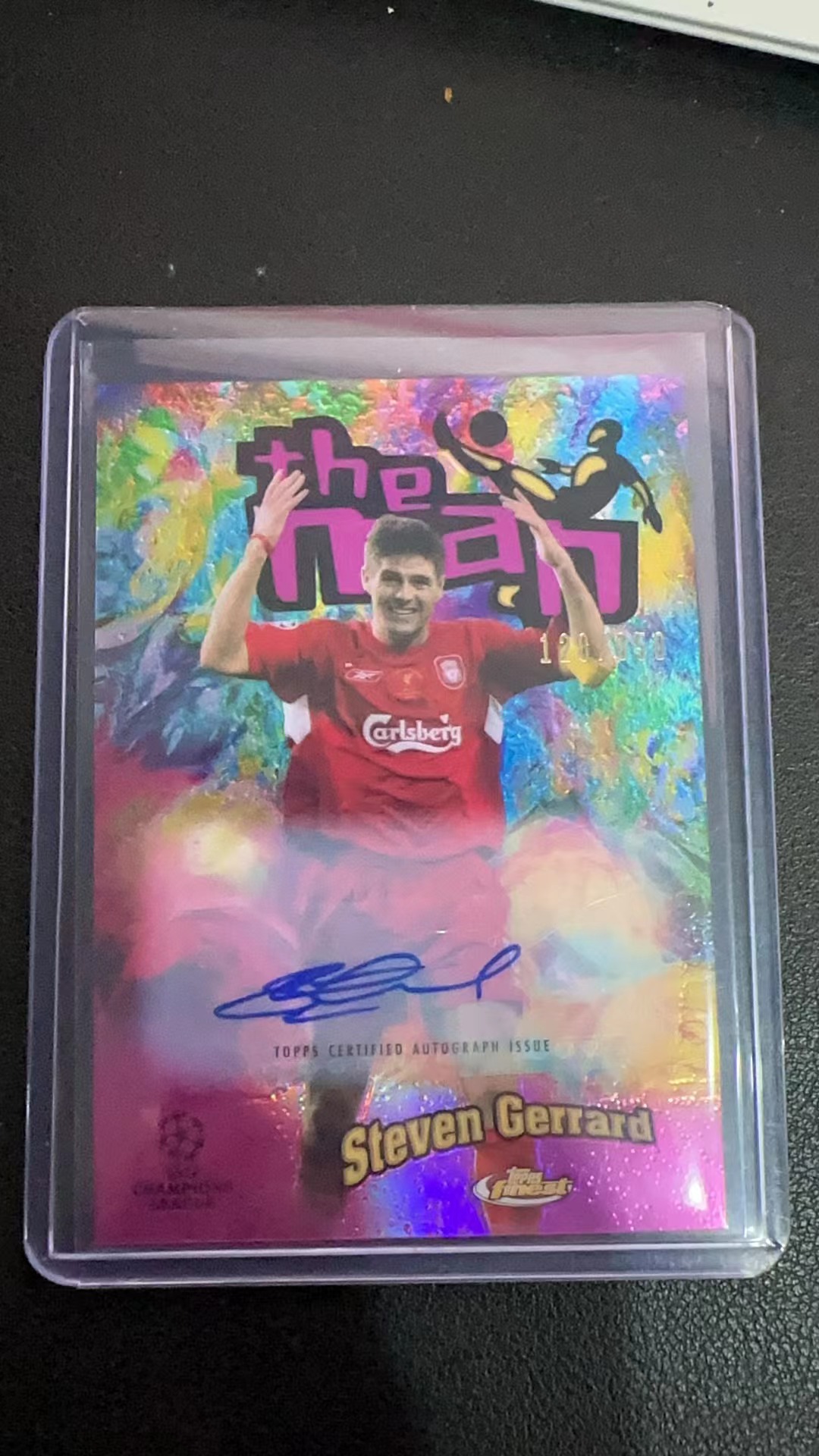 2022-23 Topps Finest Steven Gerrard Finest系列 利物浦传奇 杰拉德 128/350编 签字 大佬特卡 ...