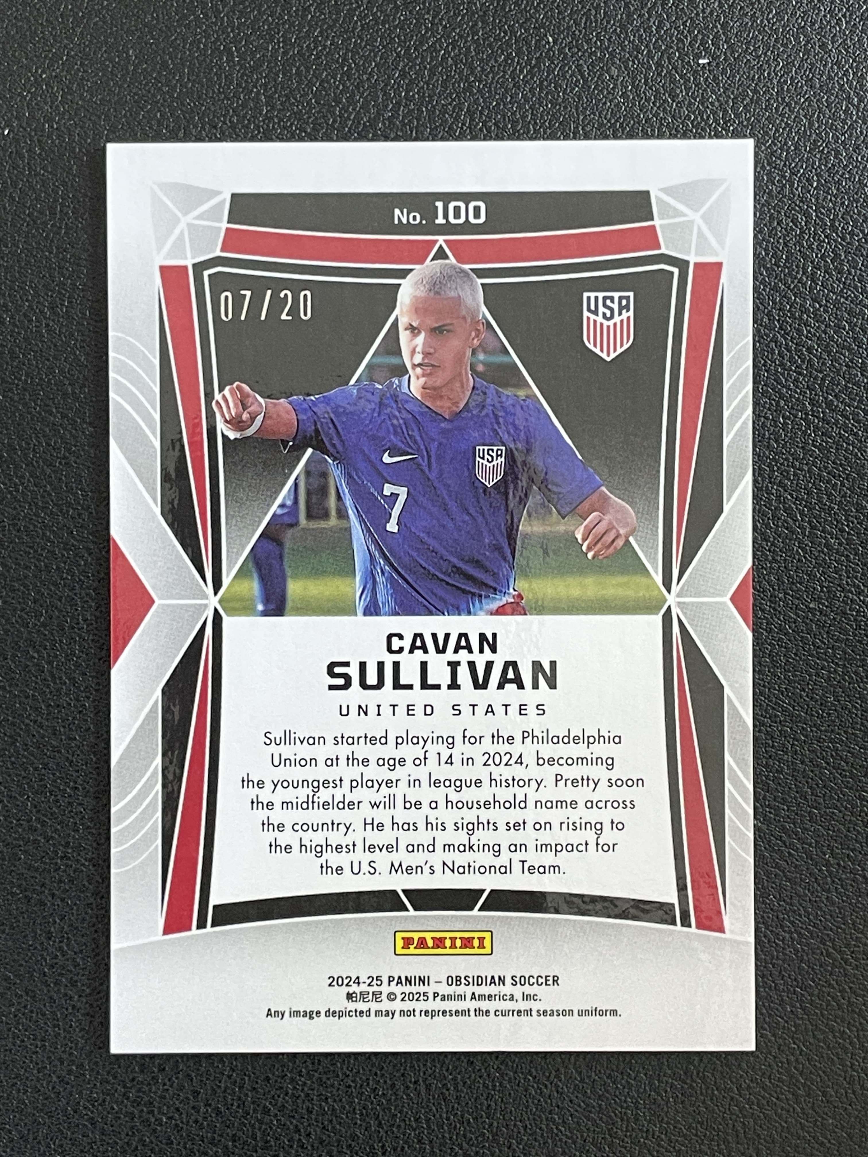 【南昌NOVA】2024-25 Panini Obsidian Cavan Sullivan RC 黑曜石 美国 新秀 苏利文 沙利文 电镀蓝 ...