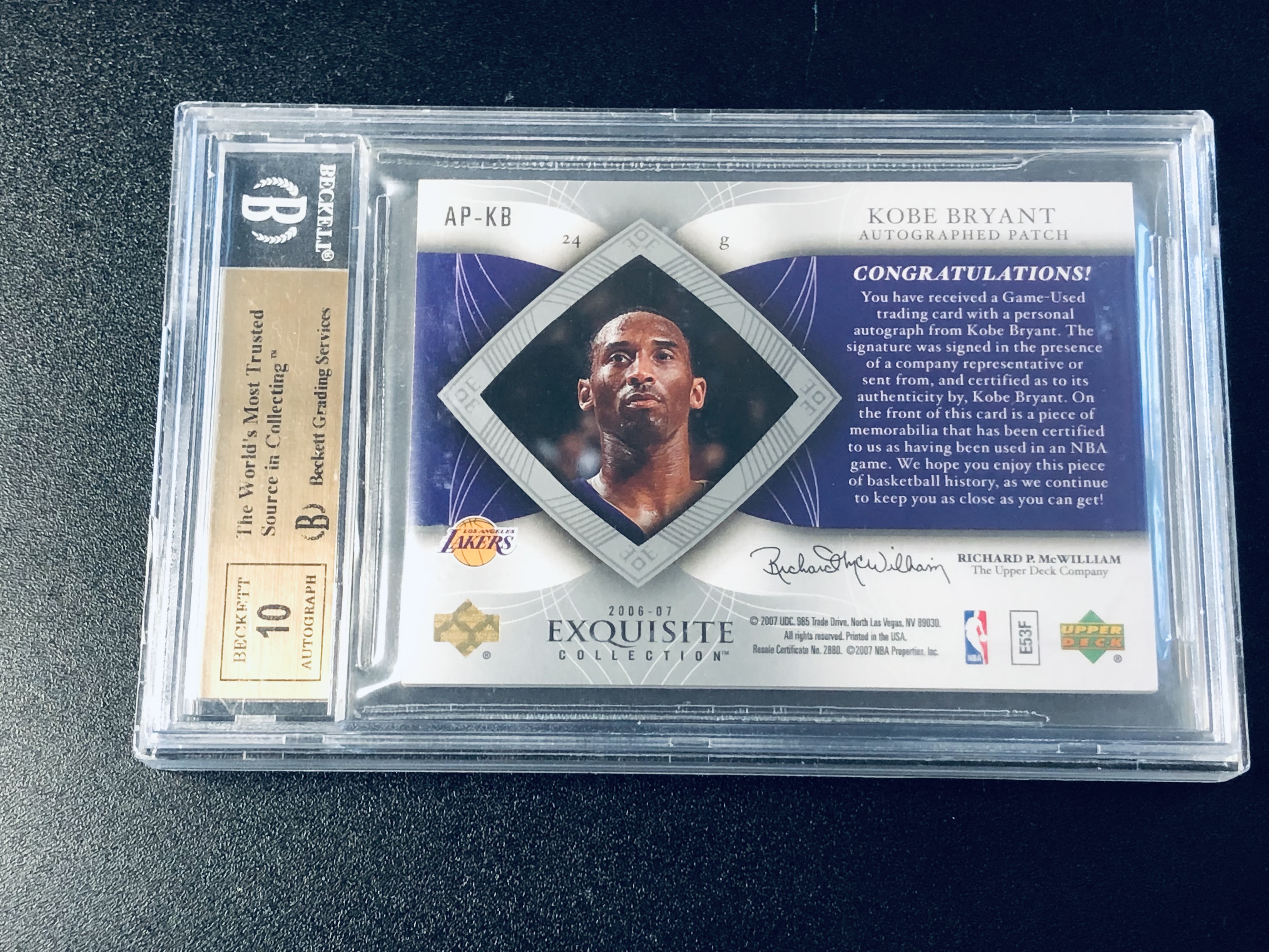 【喷子拍卖】2006-07 upper deck exquisite Kobe Bryant 木盒 洛杉矶湖人 科比 布莱恩特 patch ...
