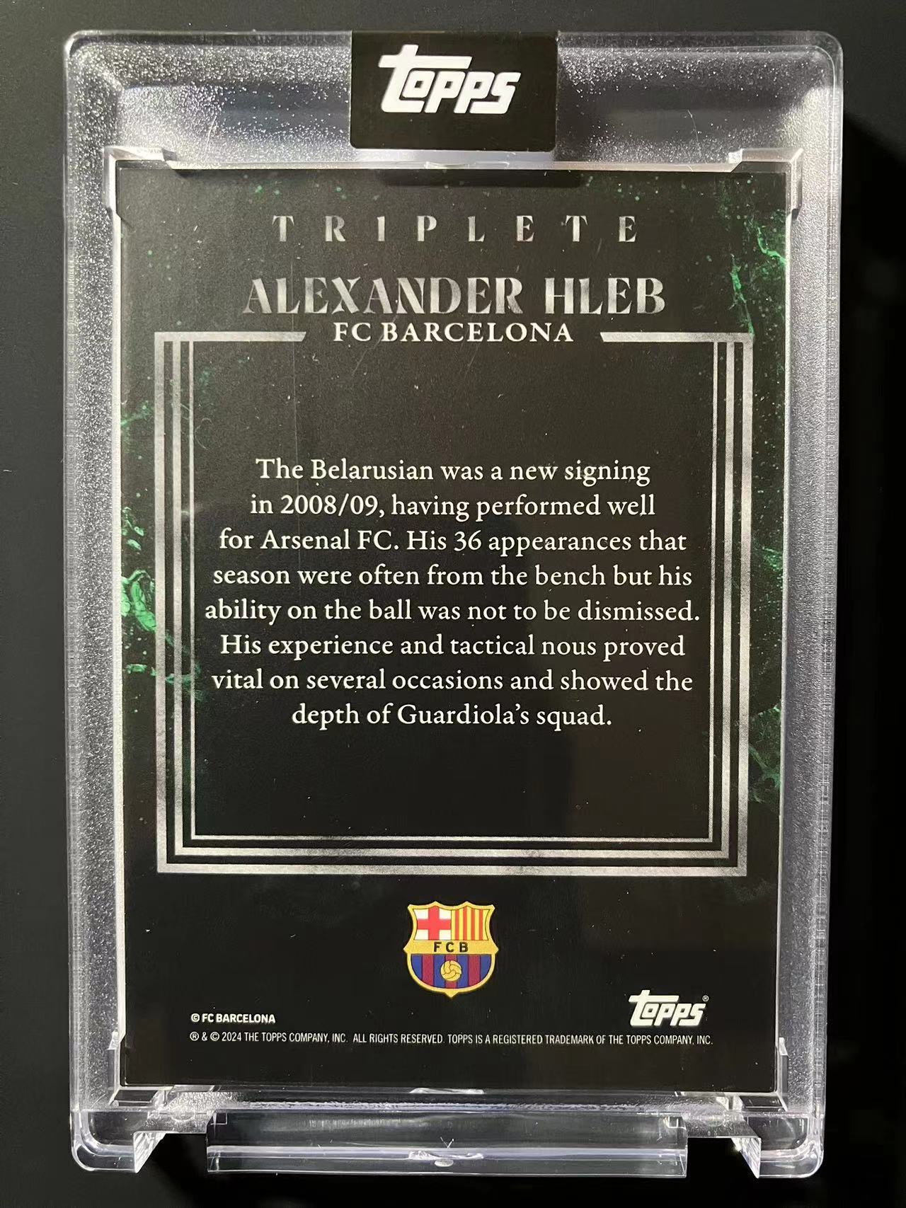 2024 Topps Triplete Alexander Hleb 巴萨三冠王队盒 赫莱布 26/75编 单人签 签字 完美签 巴塞罗那 ...