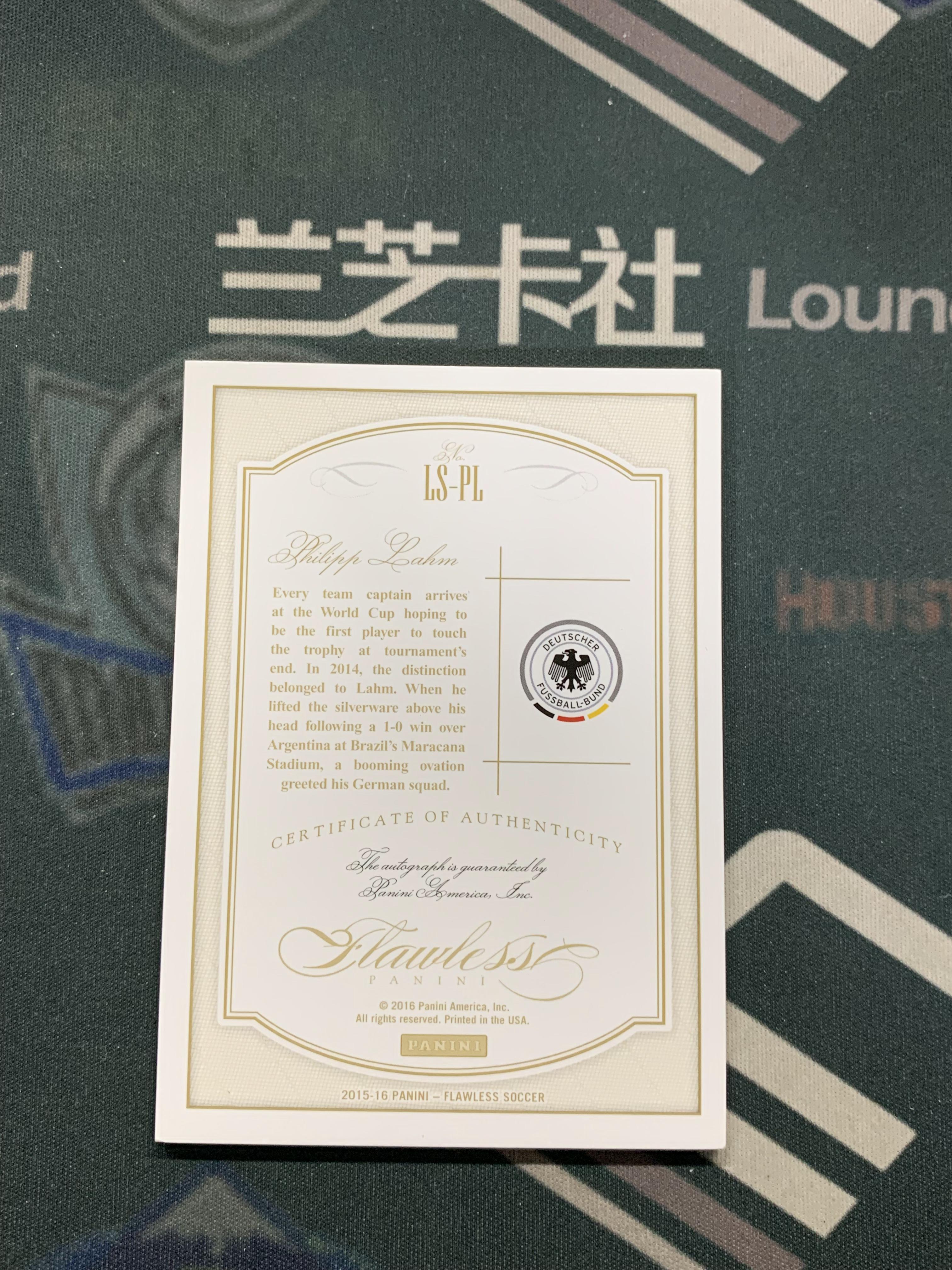 2015-16 Panini Flawless Philipp Lahm 【LZK187】2015-16 足球 元年手提 系列 25编传奇版本 ...