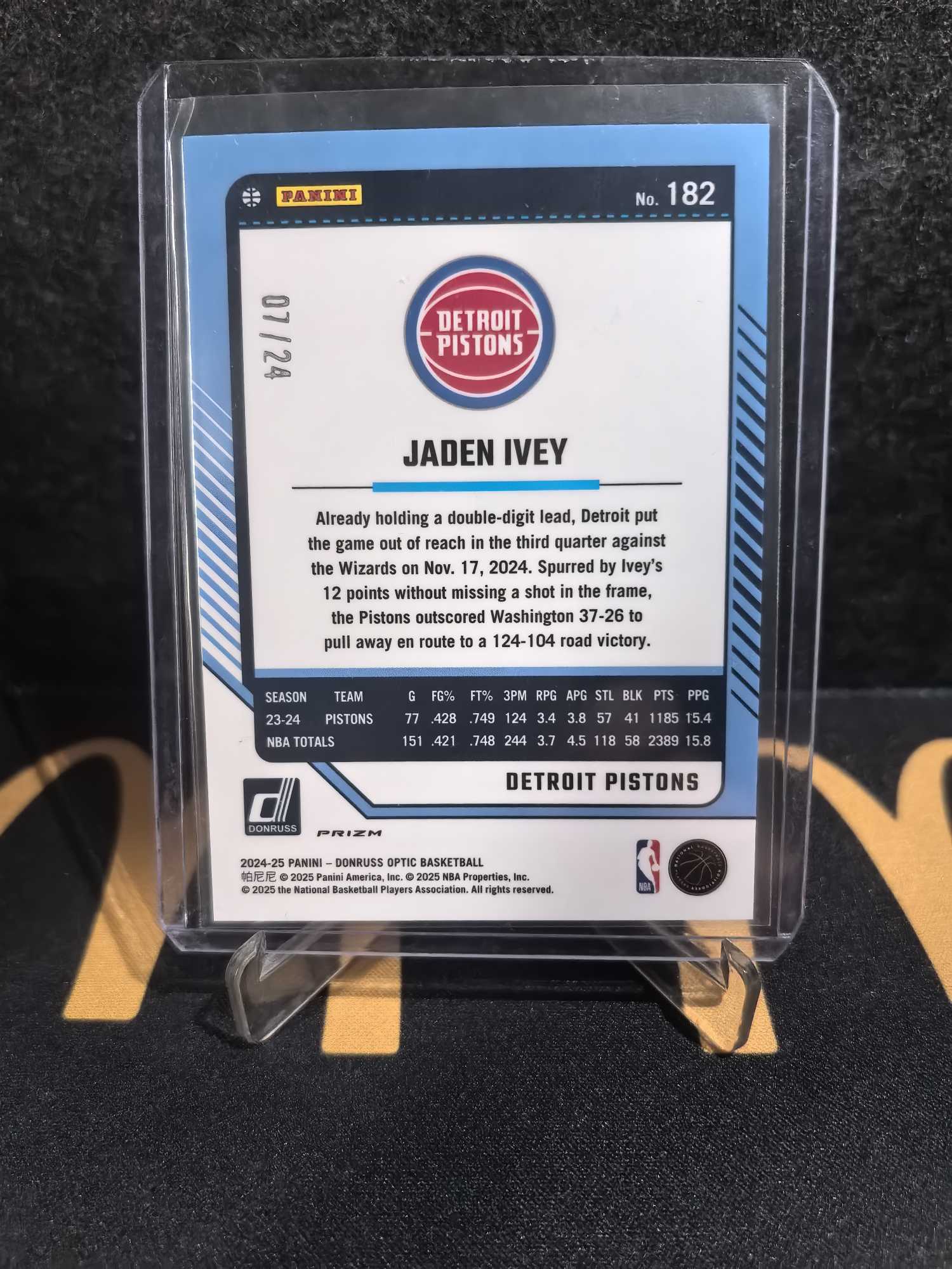 2024-25 Panini Optic Jaden Ivey Op 活塞 杰登 艾维 24编 蓝迷宫折 mojo折 蓝折 折射 坎宁安 奥萨 ...