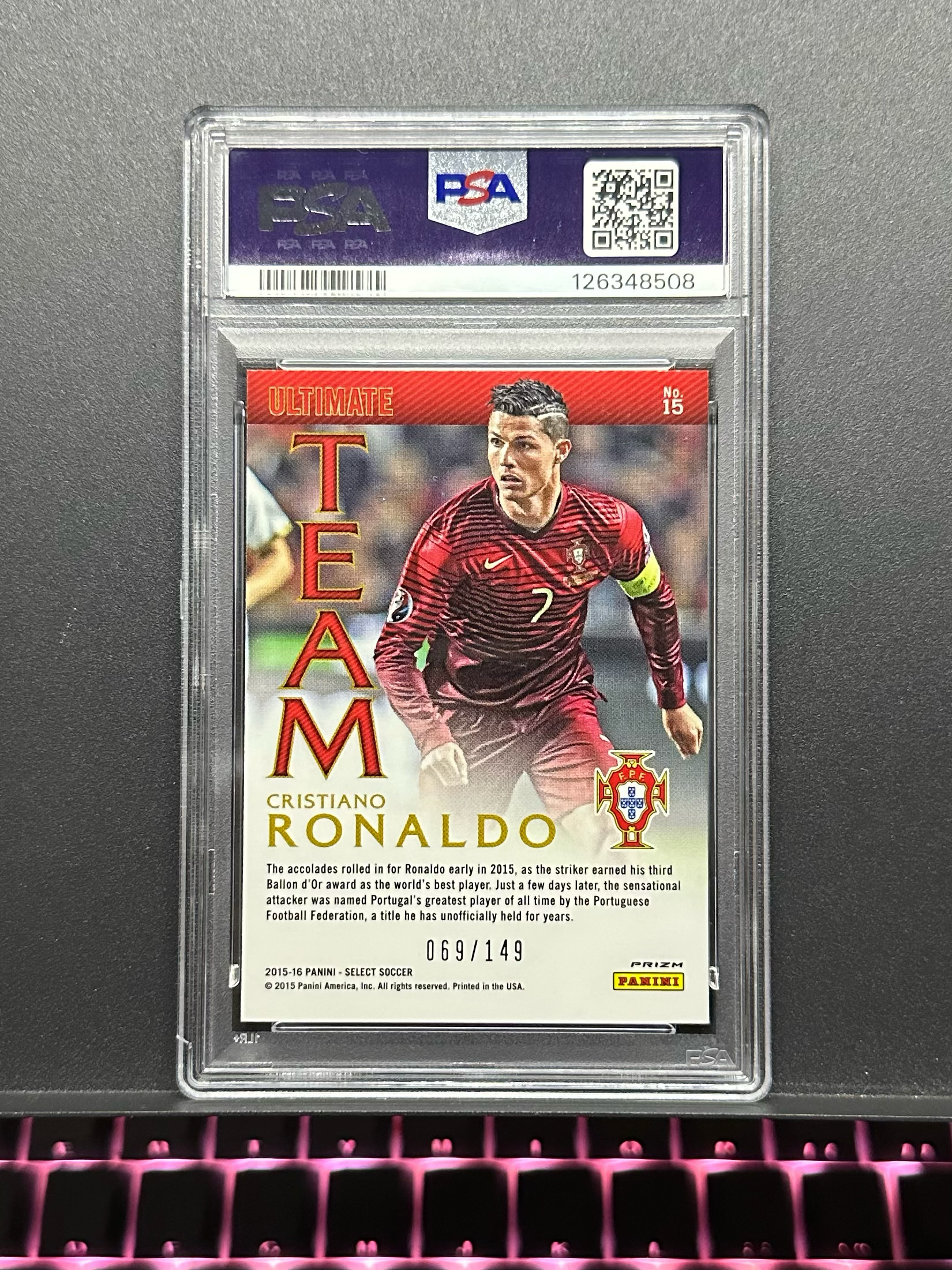 2015-16 Panini Select Cristiano Ronaldo 【Duck代卖精品】元年SE 葡萄牙 C罗 149编 正橙折 ...