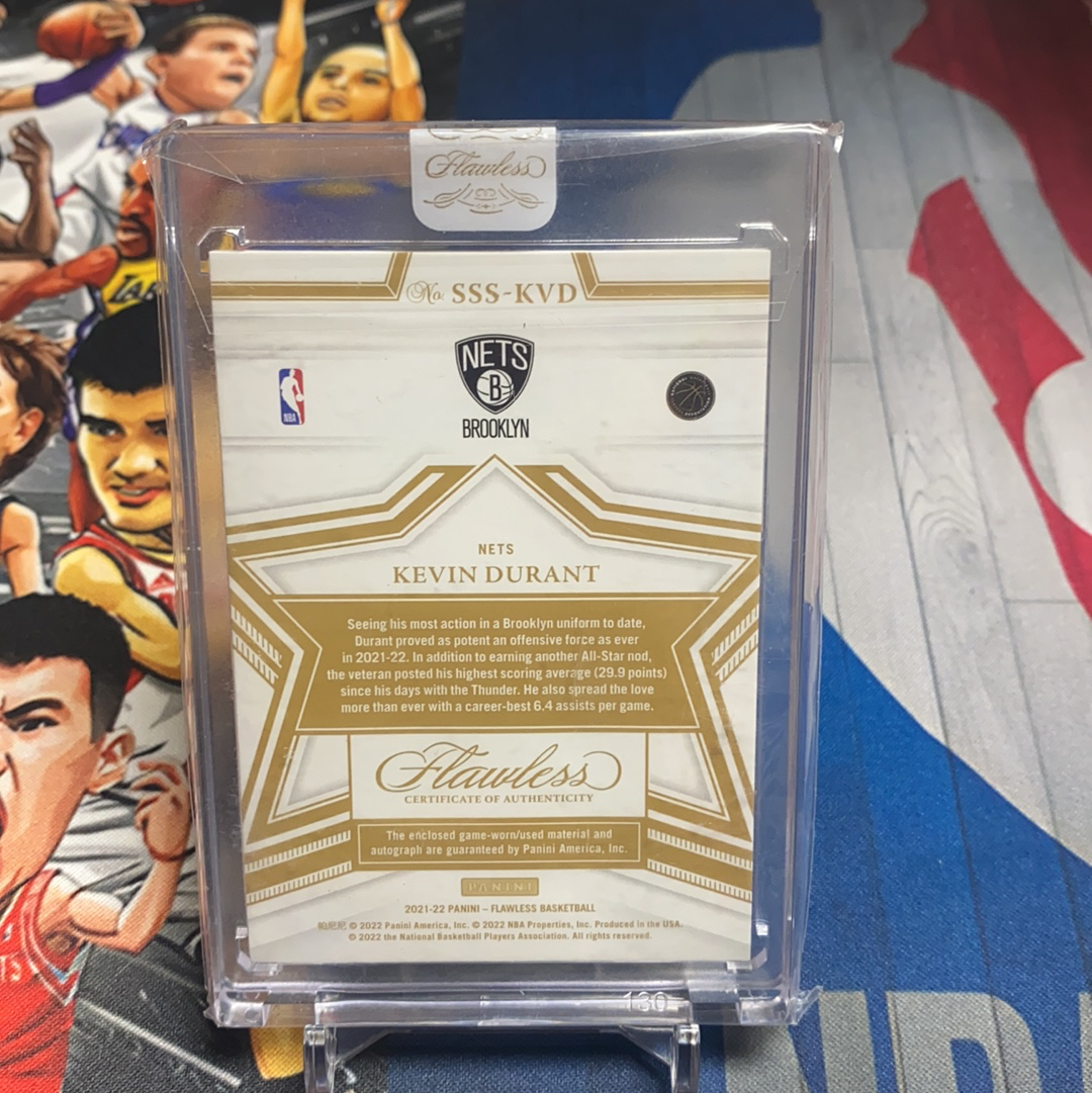 2021-22 Panini Flawless Kevin Durant 手提 死神 杜兰特 SS 大窗 patch 签字 7编 金版 PA ...