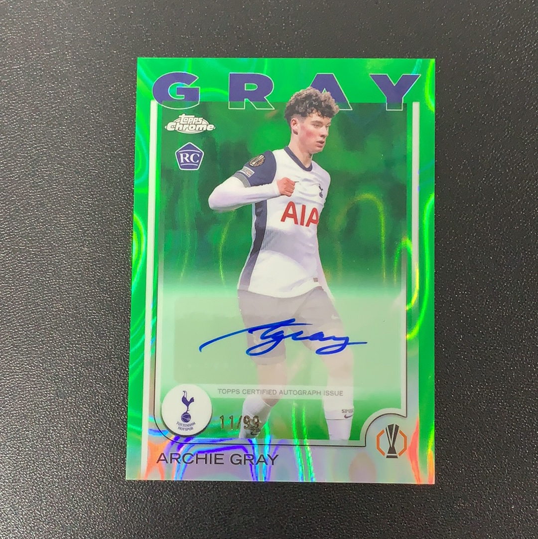 【小牛代拍】2024-25 Topps Chrome Archie Gray RC TC欧战 阿奇格雷 新秀 签字 绿折 99编 托特纳姆热刺 ...