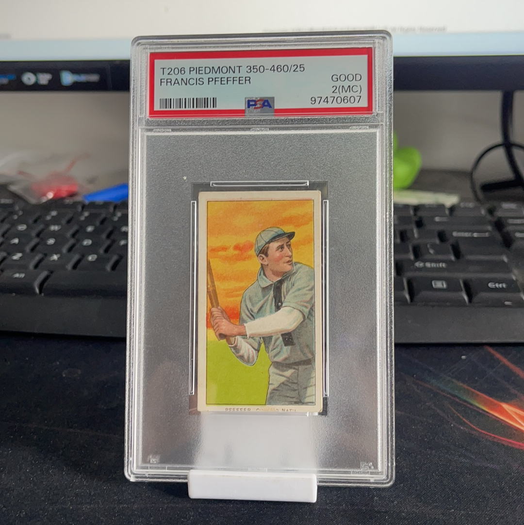 1909-11 T206 T206 PIEDMONT 350-460/25 FRANCIS PFEFFER PSA2 弗朗西斯·费弗 球星卡 ...