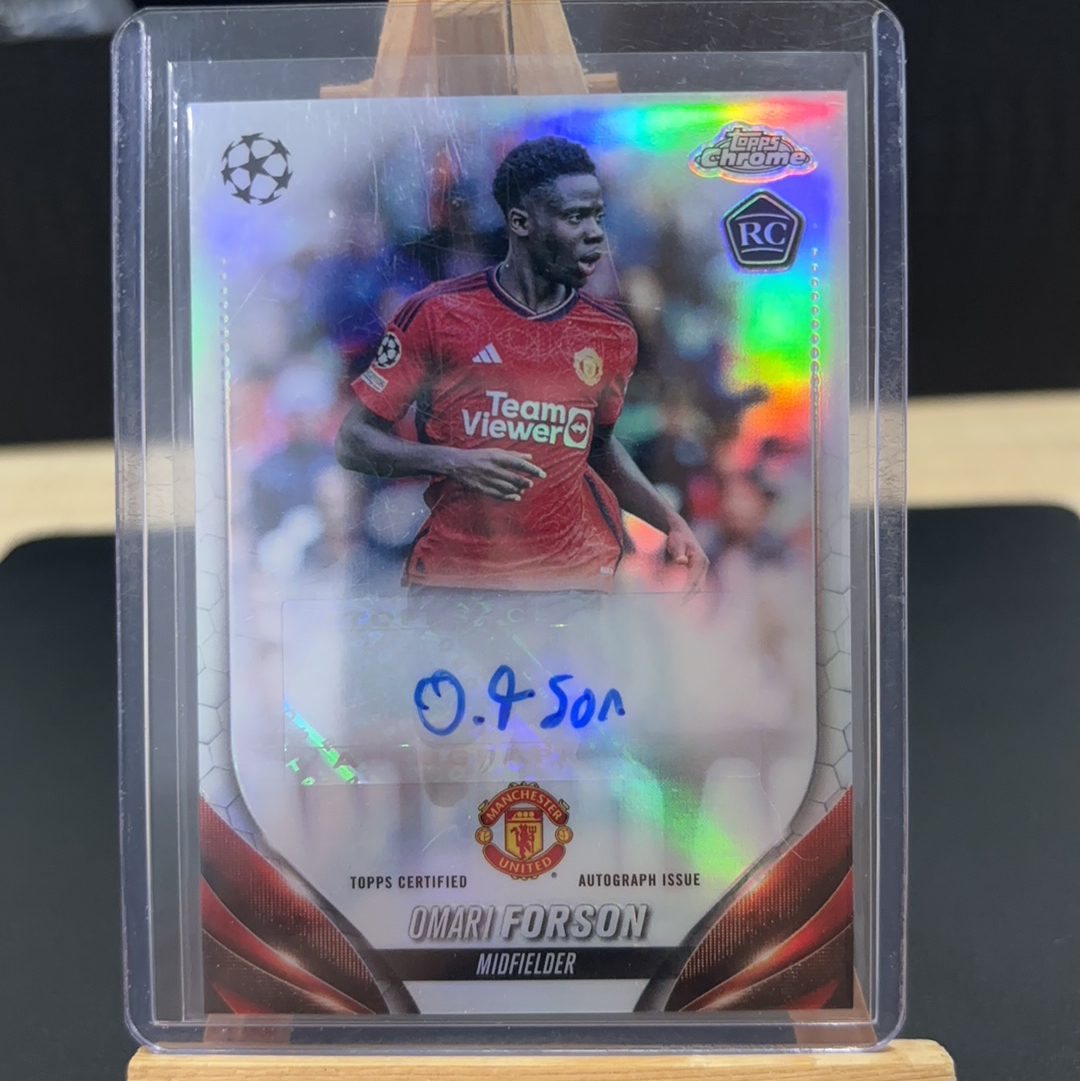 2023-24 Topps Chrome Omari forson RC 奥马里 福森 曼彻斯特联队 曼联 签字 边锋 折射 欧冠 新秀【鸥卡 ...