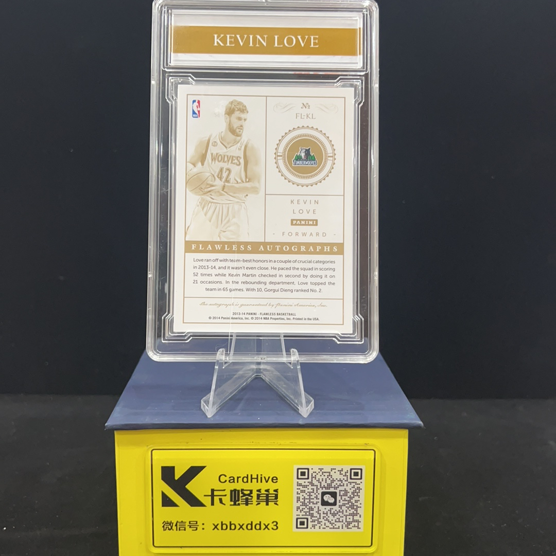 2013-14 Panini Flawless Kevin Love 【卡蜂巢拍卖预付85%】凯文乐福 手提 15编 红平行 签字 卡签 卡品 ...