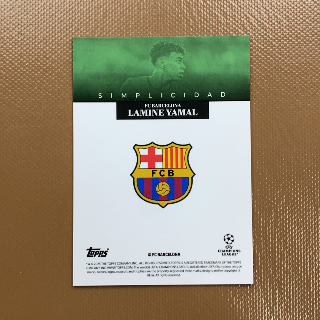 【佳佳代拍】2025 topps Simplicidad 极简 巴萨 Lamine Yamal 拉明 亚马尔 特卡 12/99编 绿折 卡品如 ...