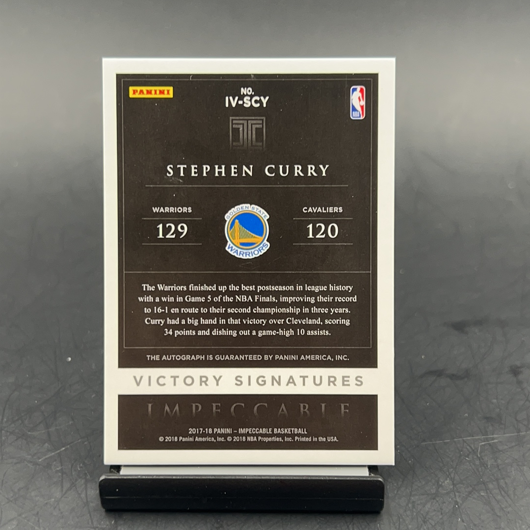 2017-18 Panini Impeccable Stephen Curry 【五月拍卖 顺丰空运】小真金 勇士 斯蒂芬库里 victory ...