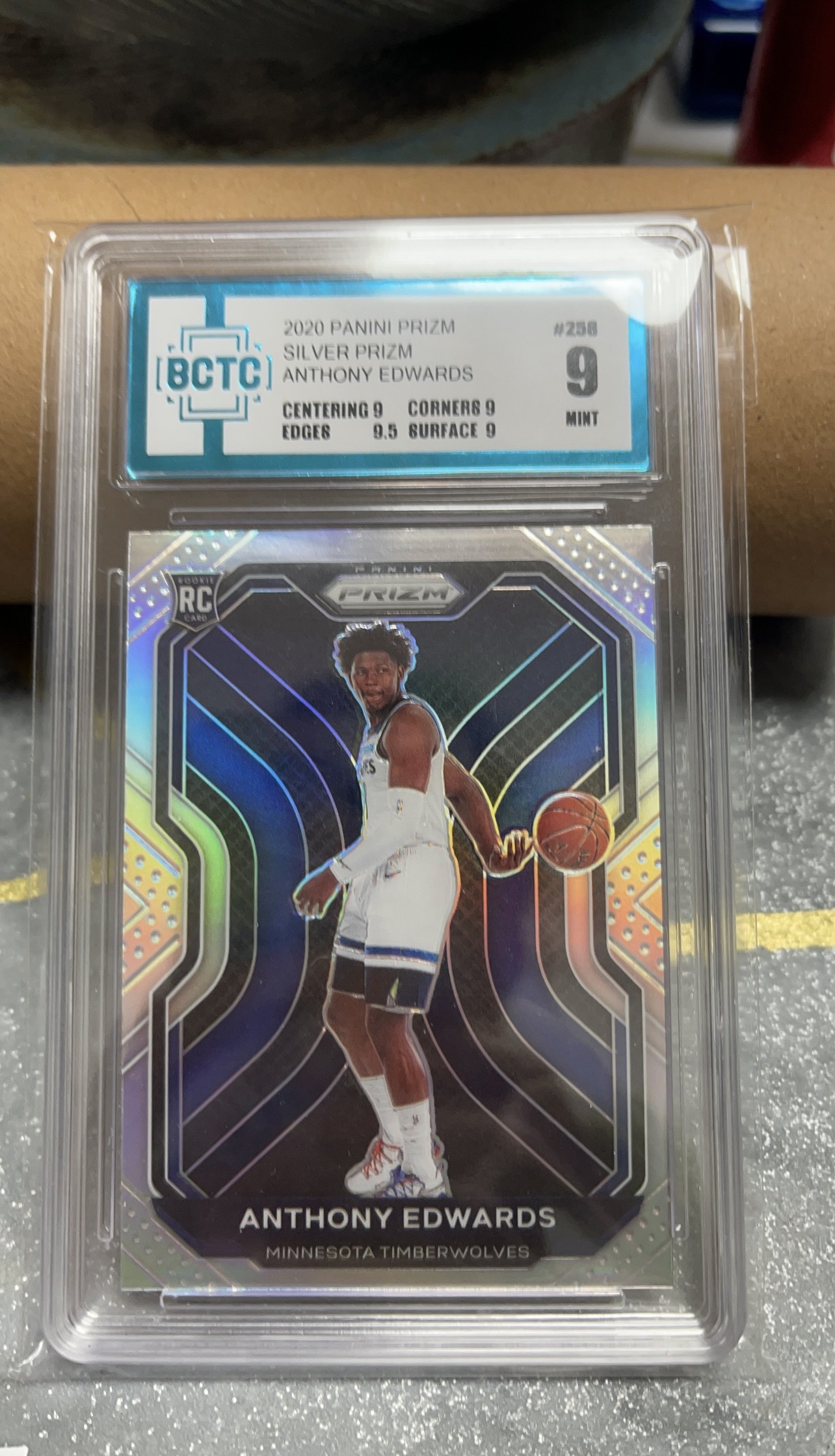 2020-21 Panini Prizm Anthony Edwards 新秀Rc 安东尼 爱德华兹 华子 正银折 bctc评分9 卡淘