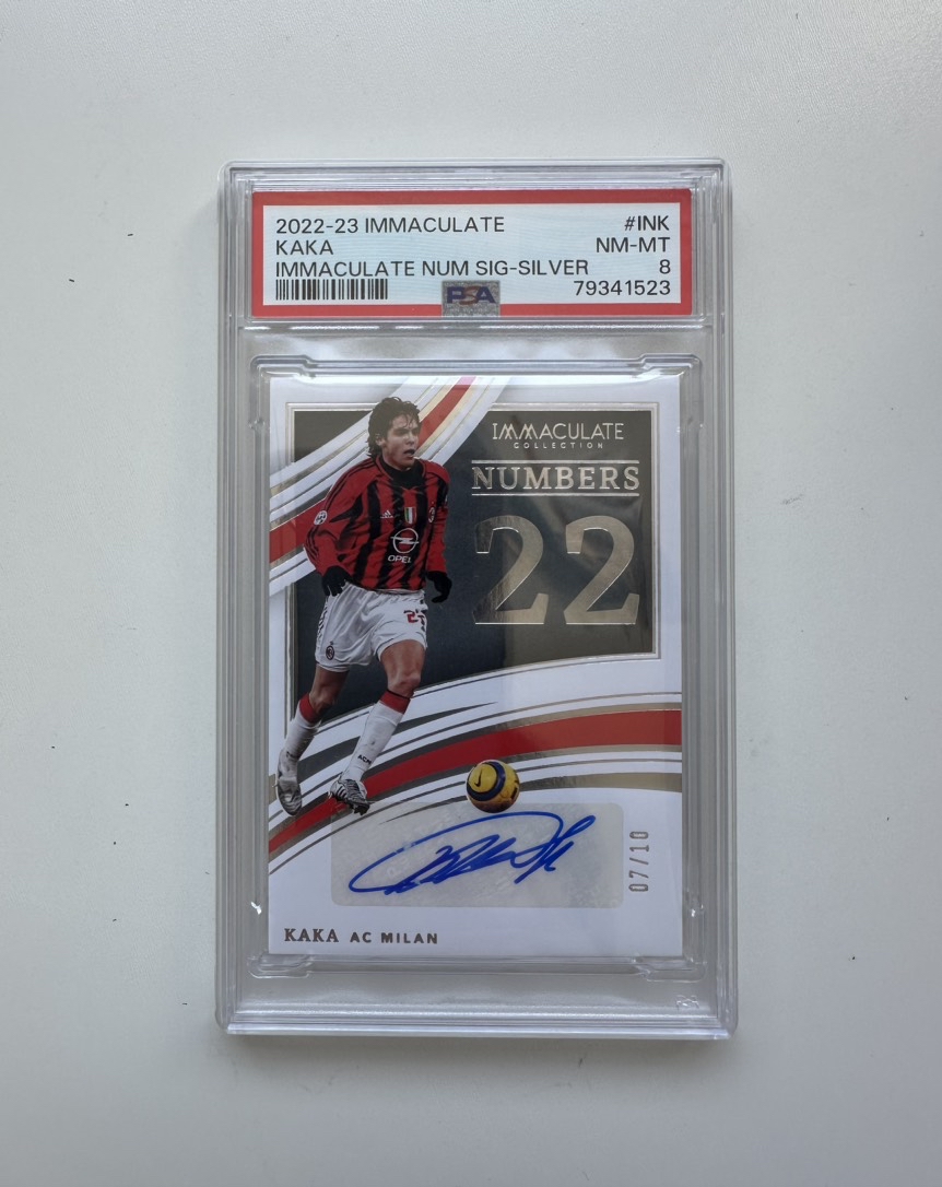 2022 Panini Immaculate Kaká 巴西 AC米兰 足球 卡卡 imm系列 签字 10编 背号签 金平行 PSA8分评级卡 ...