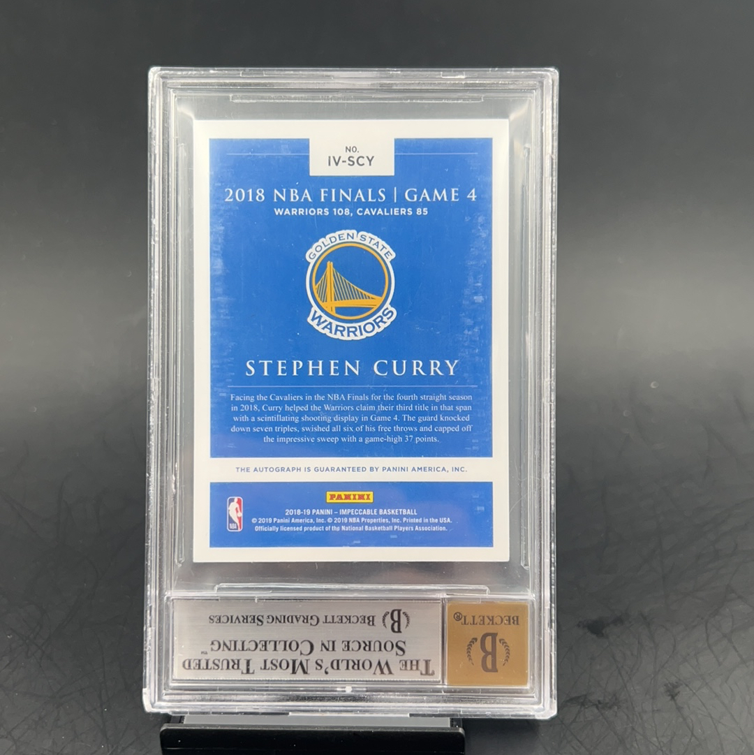 2018 Panini Impeccable Stephen Curry 【五月拍卖顺丰空运】小真金 勇士 库里 10编 骑勇总决赛 胜利签 ...