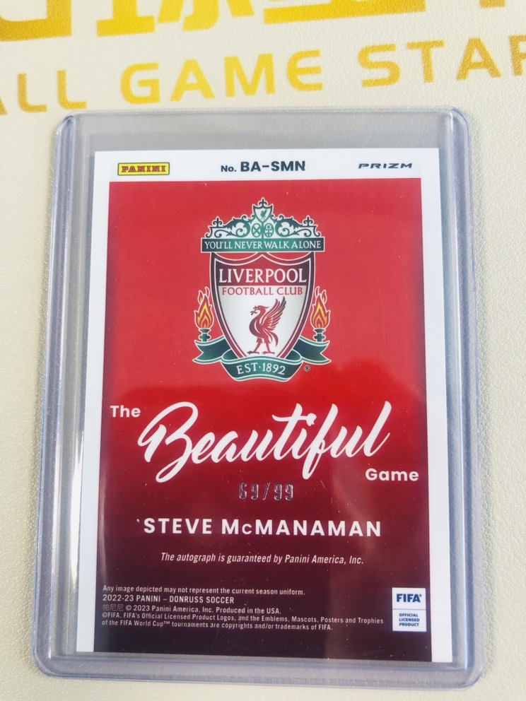 2022-23 Panini Donruss McManaman 帕尼尼22-23赛季杜蕾斯英超利物浦传奇迈克马纳曼69/99编美丽签实卡精美 ...
