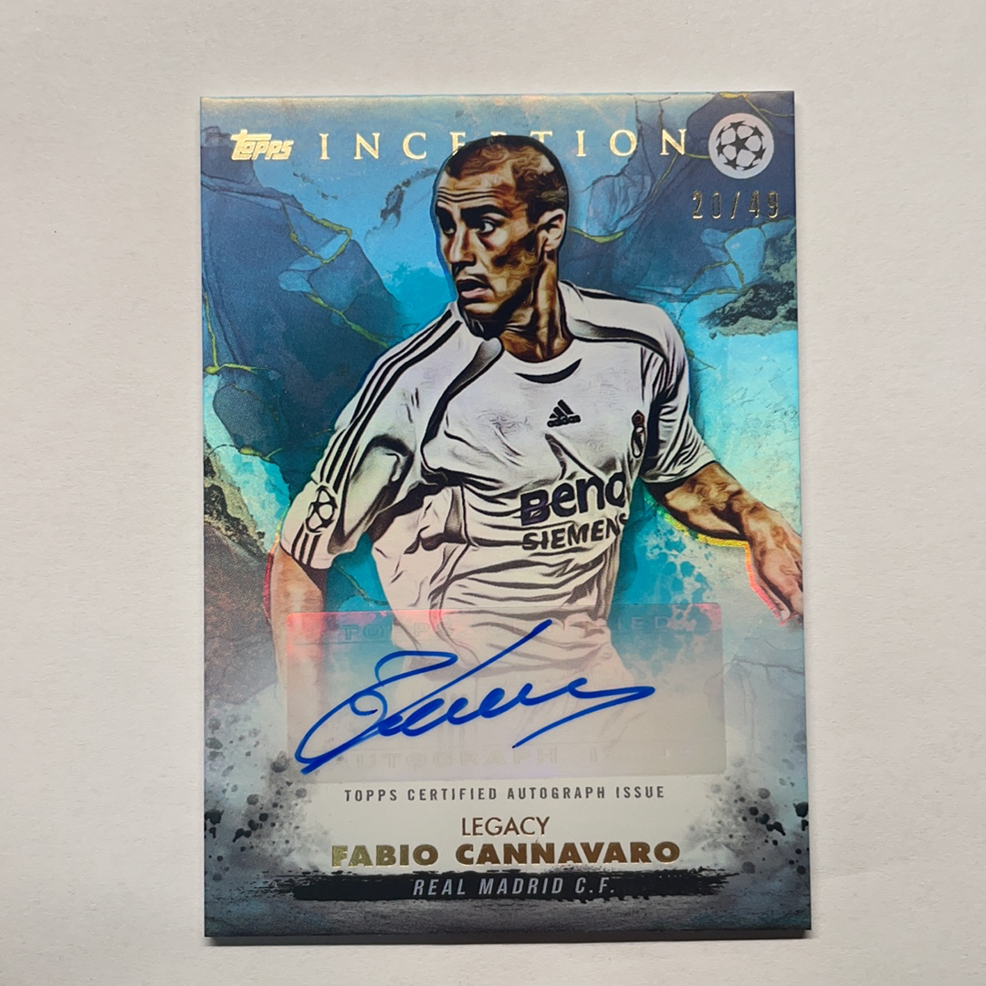 2023 Topps inception Fabio Cannavaro 盗梦空间 皇马 皇家马德里 法比奥 卡纳瓦罗 蓝折传奇签字 贴签 ...