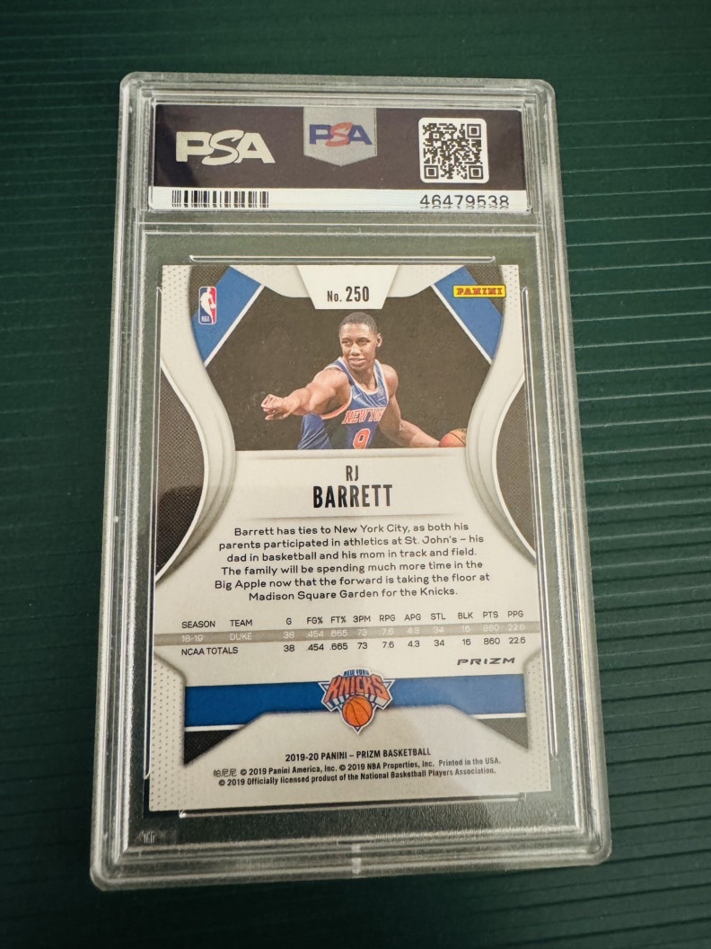 2019-20 Panini Prizm R.J. Barrett RC RJ 巴雷特 RJB 新秀 橙碎冰 折射 尼克斯 猛龙 PSA10 ...