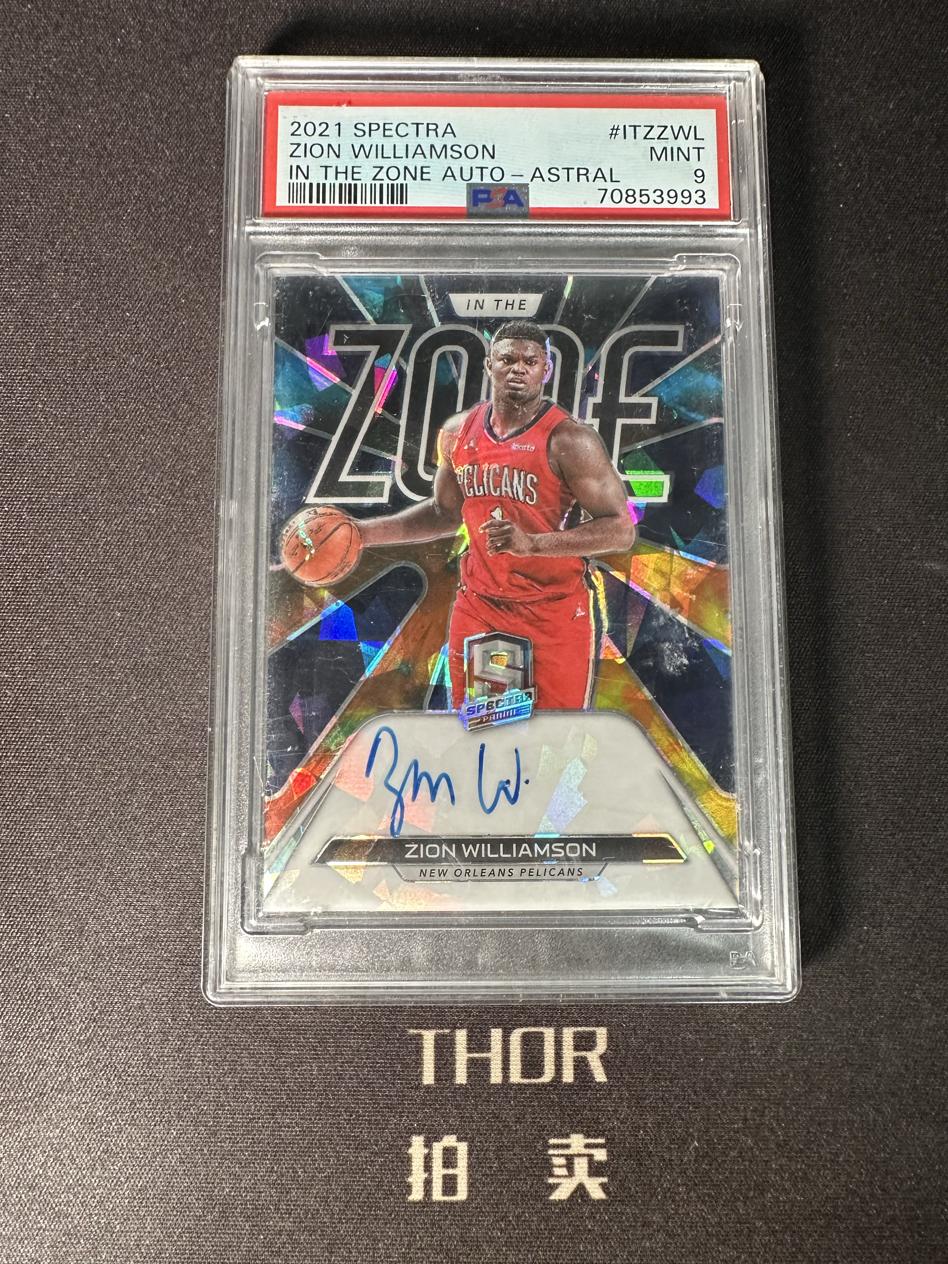【Thor拍卖】2021-22 Spectra Zion Williamson 光谱 鹈鹕 锡安 威廉姆森 胖虎 签字 卡签 碎冰折 01/ ...