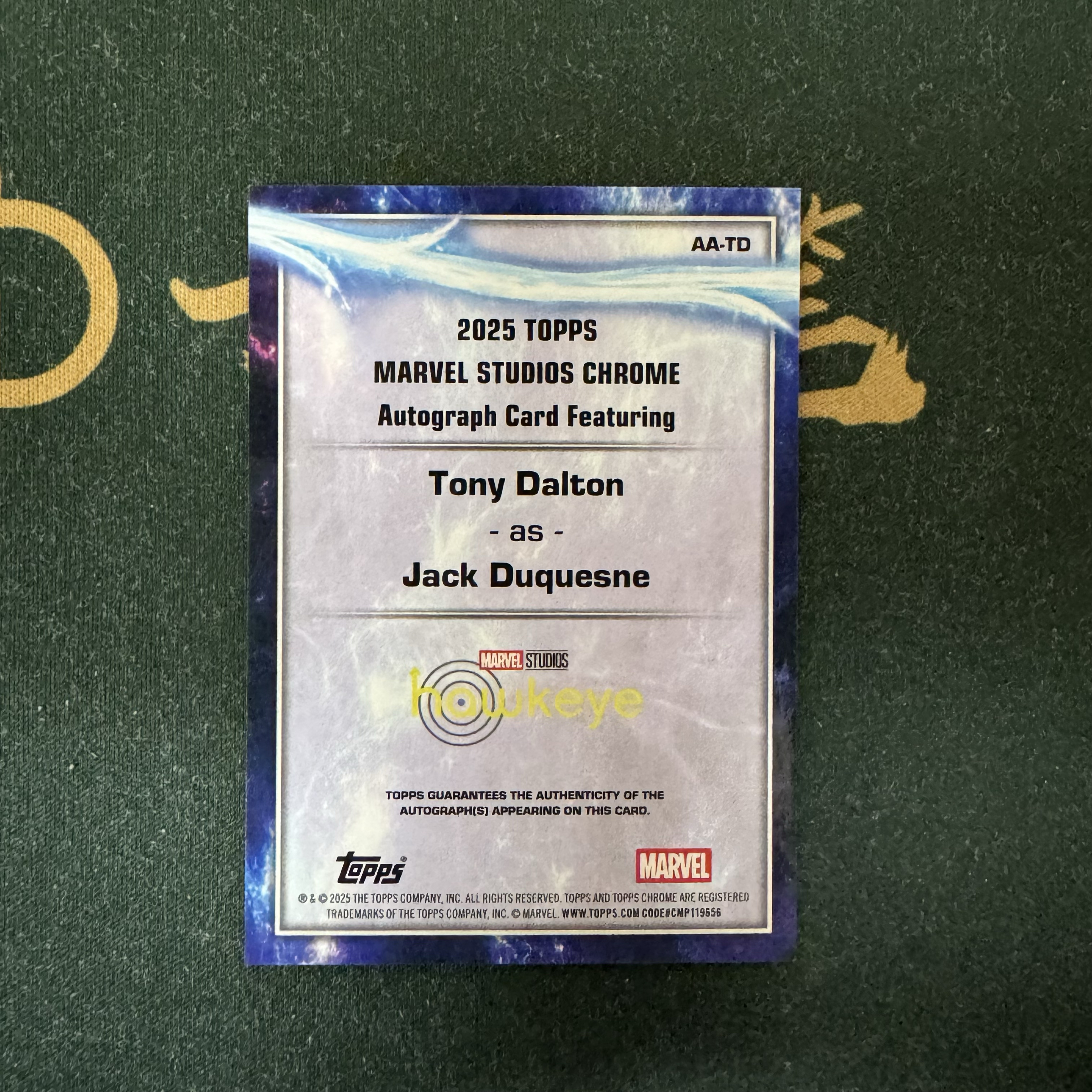 2025 Topps Marvel (MCU) 漫威 【十三笔】 Chrome Marvel Studios 真人 Jack Duquesne ...