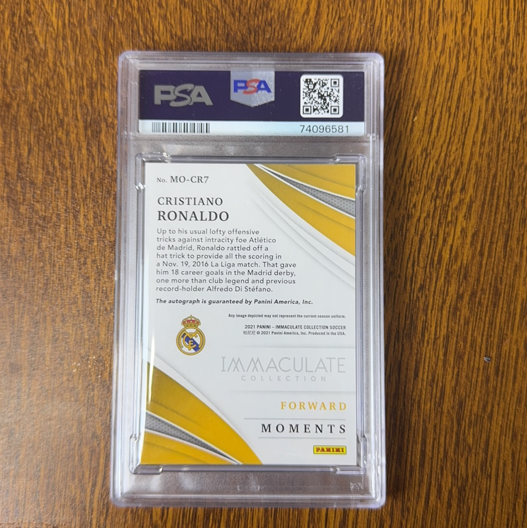 2021 Panini Immaculate Cristiano Ronaldo C罗 imm 时刻 签字 面对马竞帽子戏法 08/10编 ...