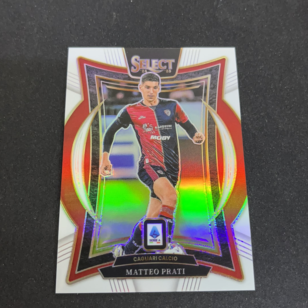 2024-25 Panini Select prati 【SS】意甲 卡利亚里 马特奥 普拉蒂 白折射 17/20编 低编 收藏必备 ...