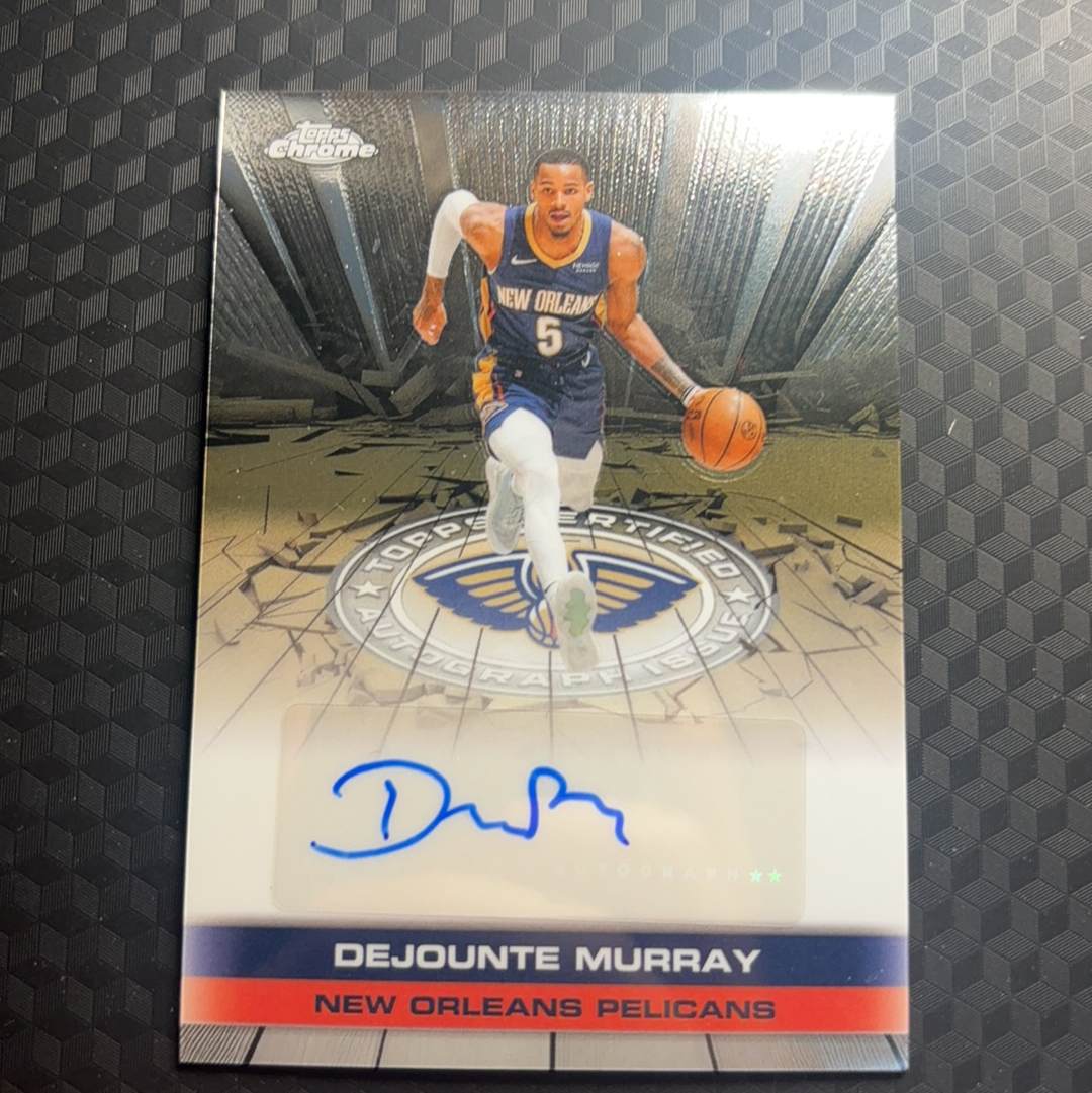 2025 Topps Chrome Dejounte Murray 鹈鹕 德章泰 穆雷 签字 地板签 base 微瑕如图 非球衣物料 卡淘