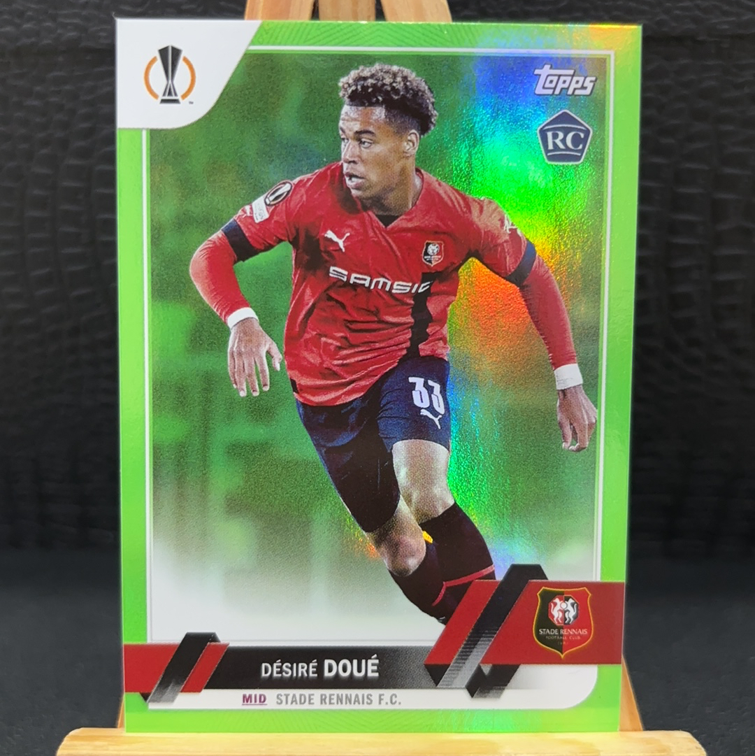 2023 Topps UEFA Champions League Désiré Doué RC 德西雷 杜埃 法甲 雷恩 199编 绿微光 ...