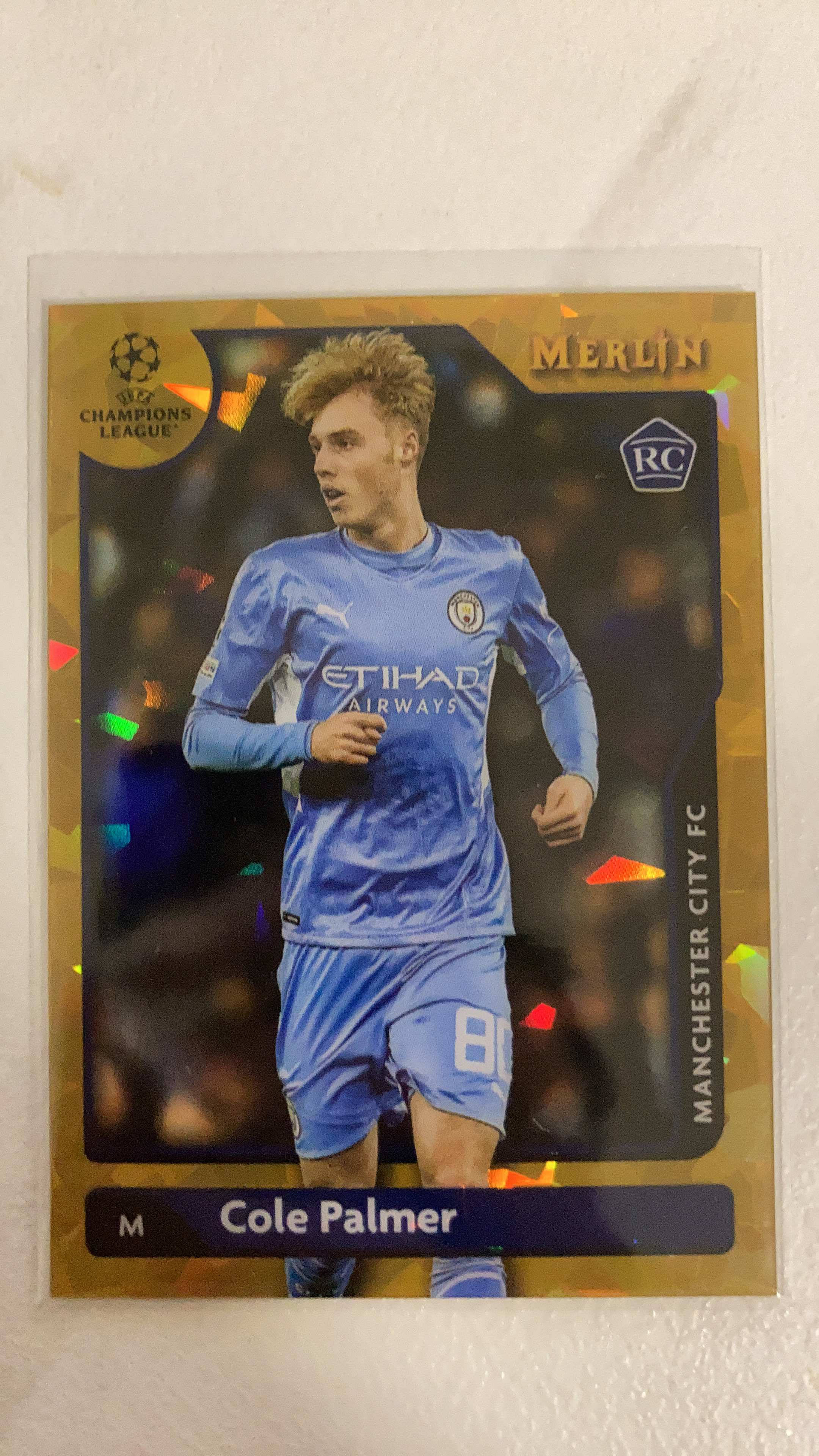 2021-22 Topps Merlin Cole Palmer RC 曼城队 新秀RC 帕尔默 20/50 金碎冰折 球星卡（卡品如图） 卡淘