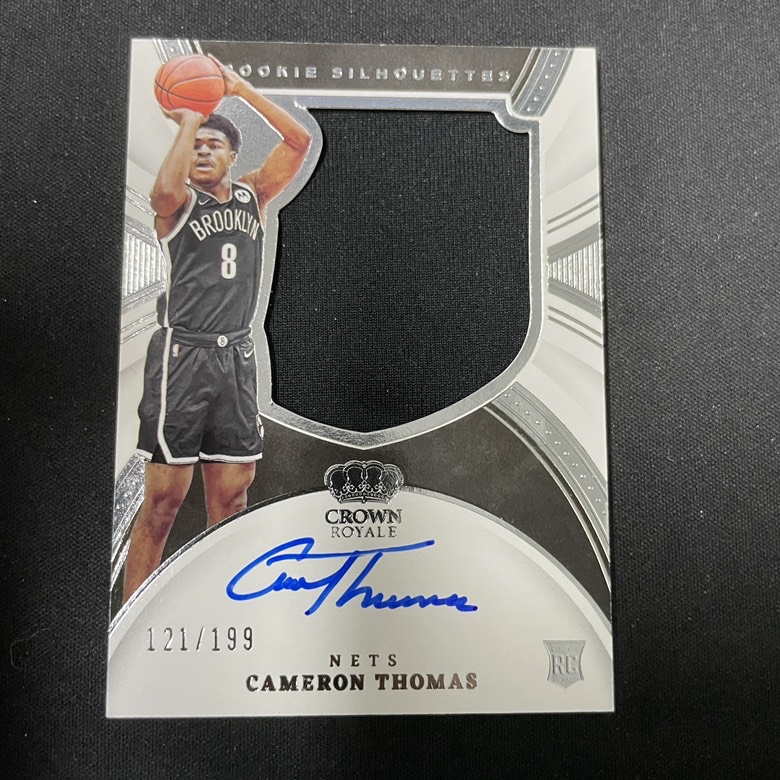 2021-22 Panini Crown Royale Cameron Thomas RC SC球星卡 皇冠 篮网 新秀 卡梅伦托马斯 球衣 ...