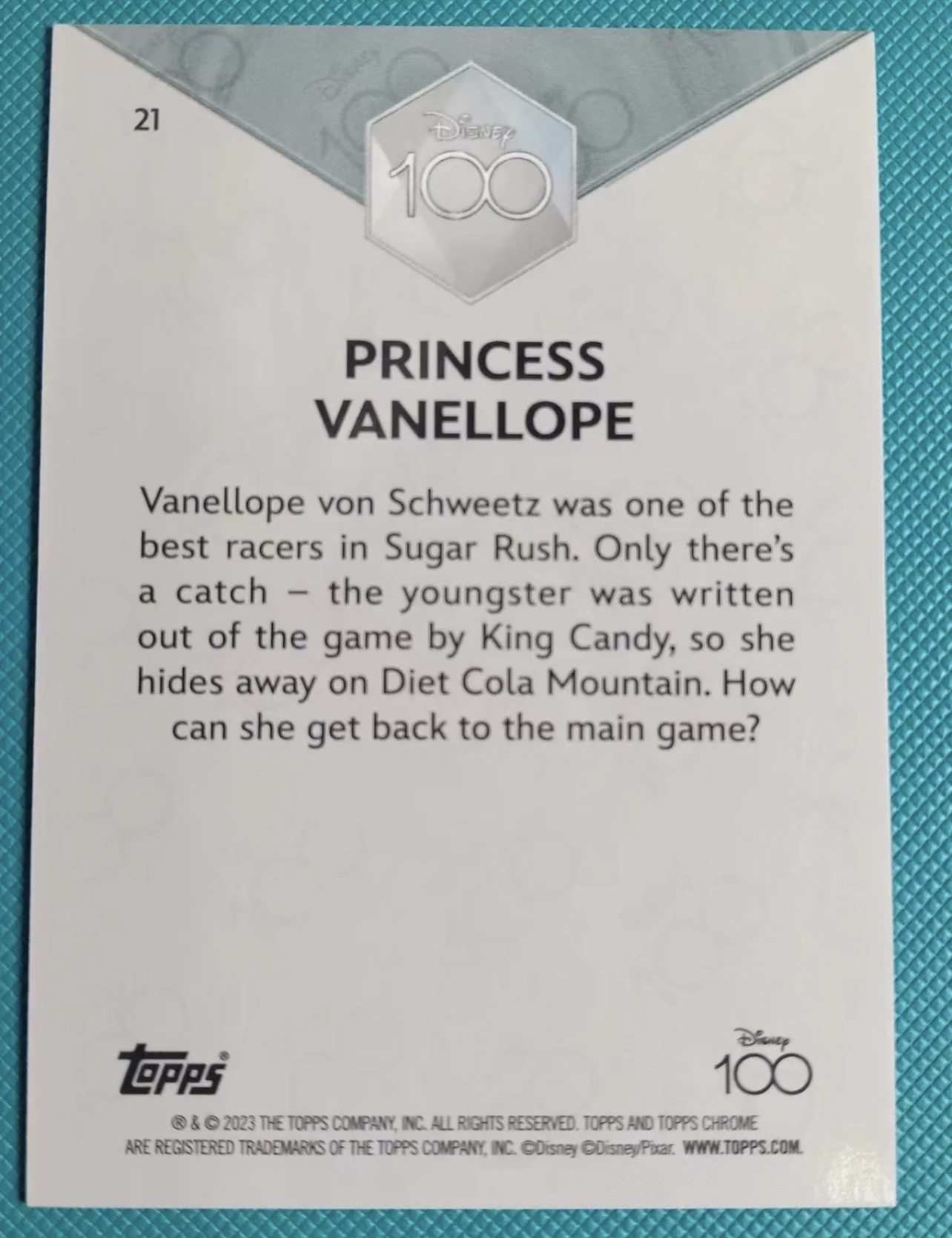 2023 Topps Disney Princess Vanellope 迪士尼100周年系列 云妮洛普 59/100编 白碎冰折 无敌破坏王 ...