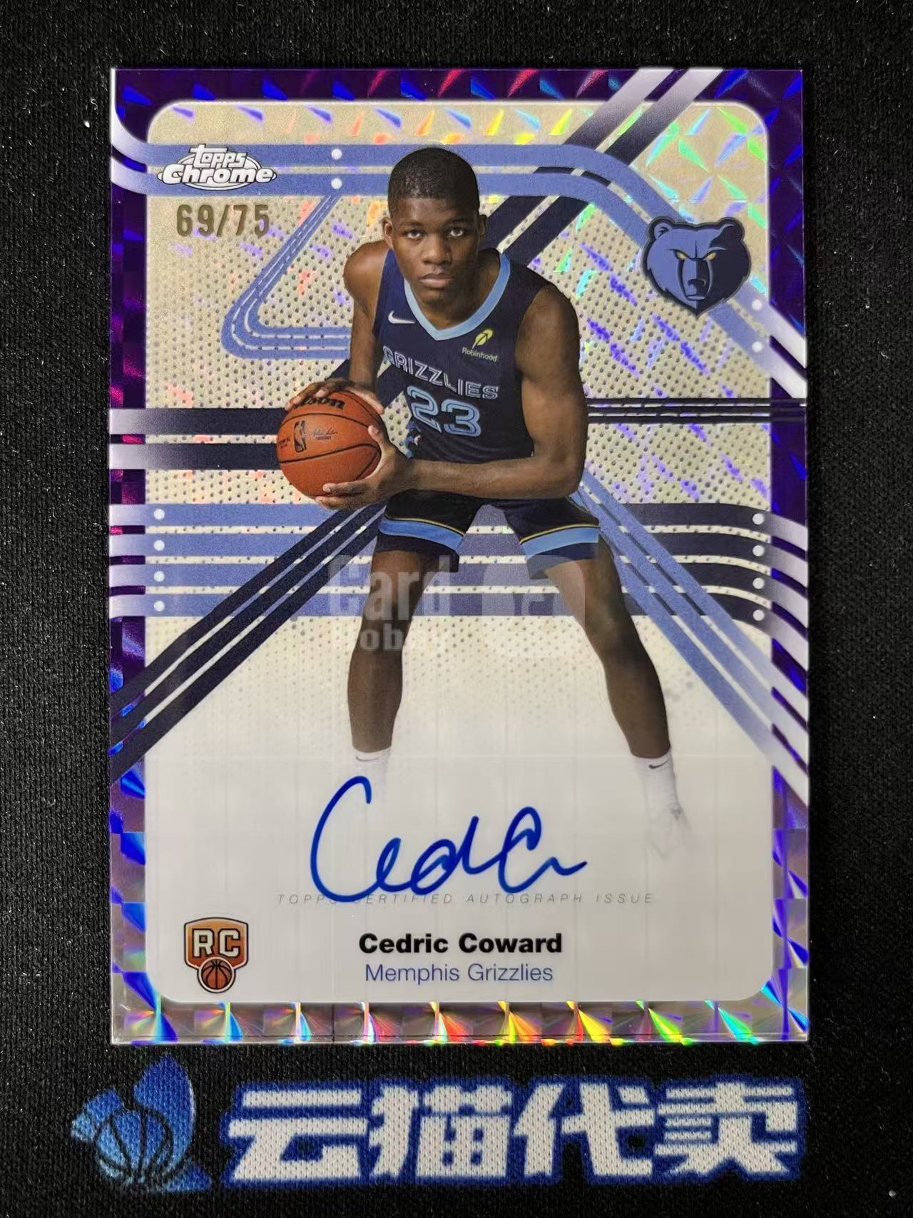 2025 Topps Chrome Cedric Coward RC 【云猫代卖】塞德里克 考沃德 灰熊 新秀 TC 75编 签字 卡签 ...