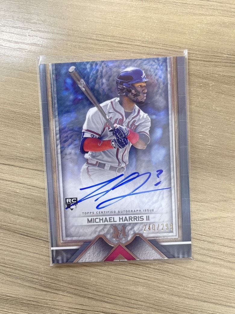 2023 Topps Museum Baseball（博物馆） 亚特兰大勇士队 迈克尔.哈里斯 新秀 签字卡（限量299）卡签！最佳新秀 ...