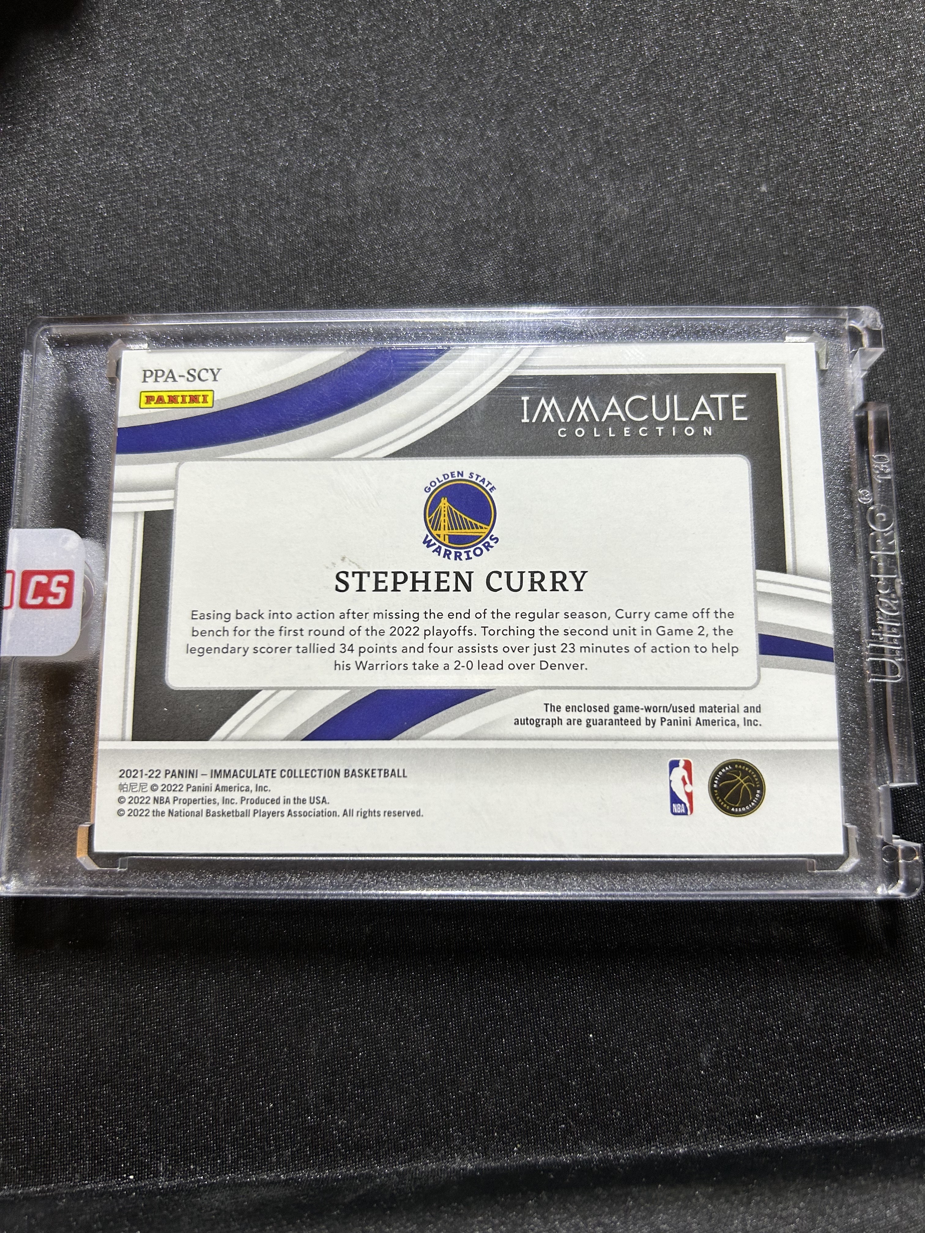 2021-22 Panini Immaculate Stephen Curry 史蒂芬 库里 签字 imm 10编 大窗 pp签 ppa 金平行 真背号切割 今年加冕三分王 很有意义 原厂原封 ...