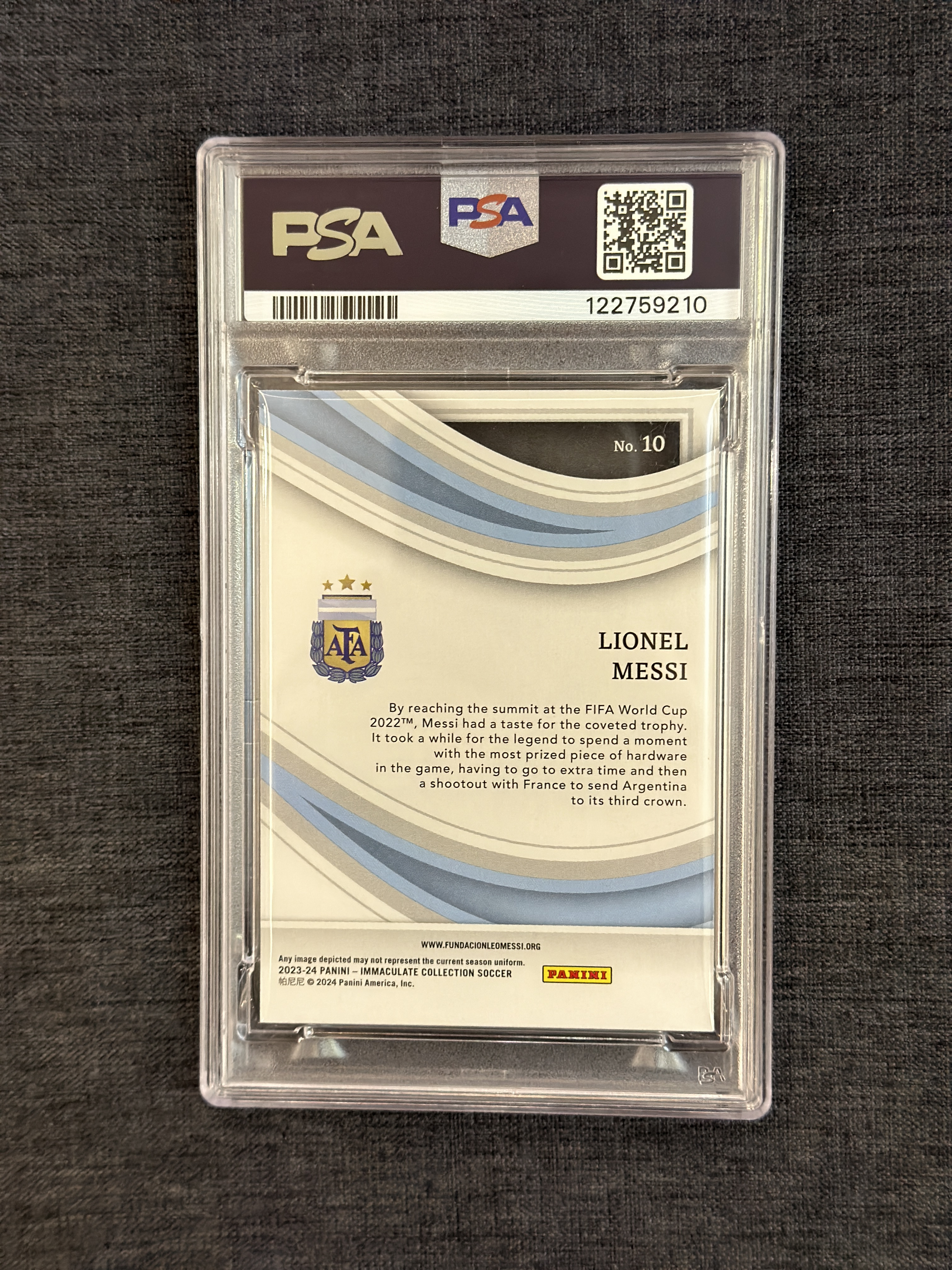2023-24 Panini Immaculate Lionel Messi 梅西 41/49编 铜平行 铜折 变化版 PSA9分 王袍加冕 ...