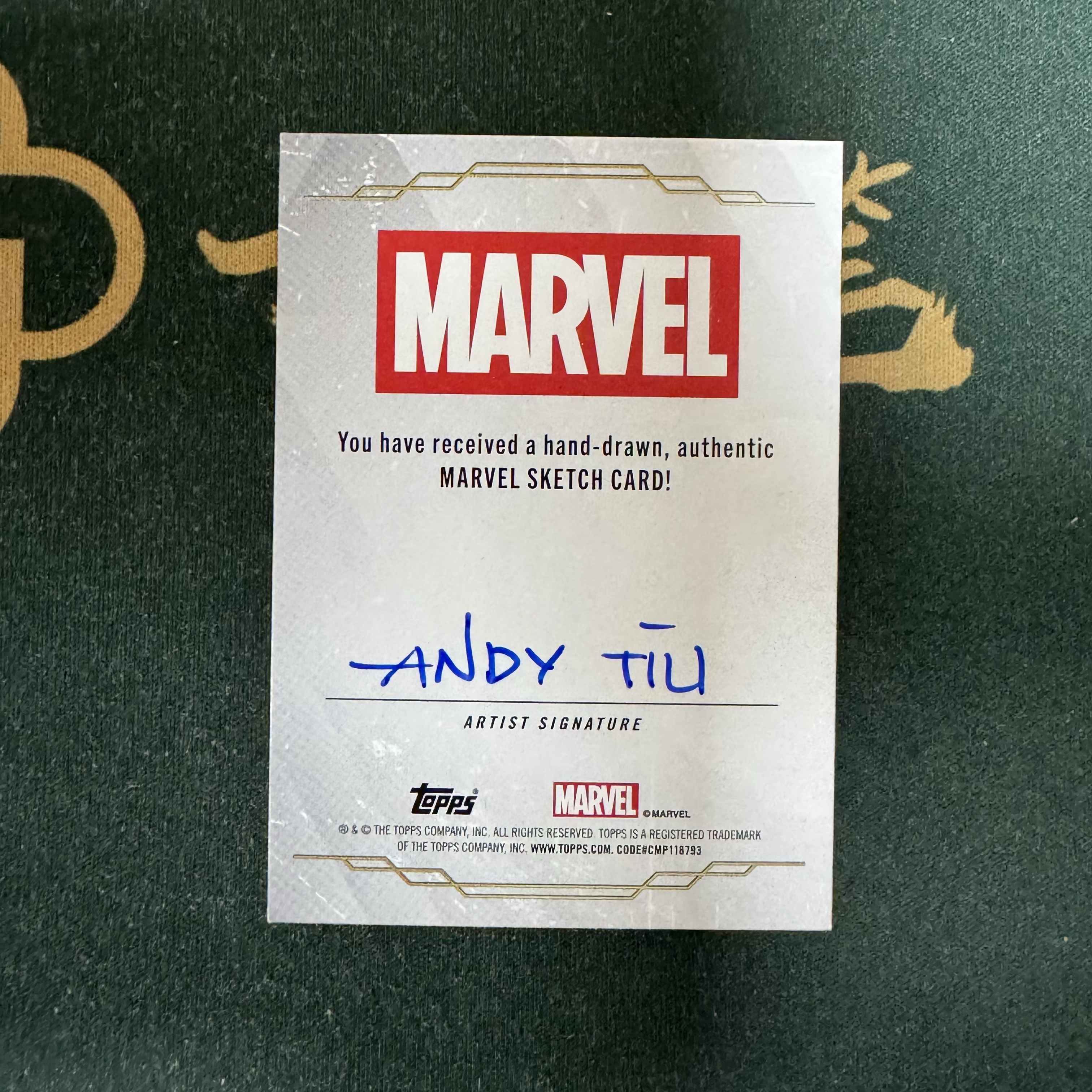 2025 Topps Marvel (MCU) 漫威 【十三笔】 Topps Marvel 手绘 1of1 绿巨人 浩克 背面 签字 签名 卡 ...