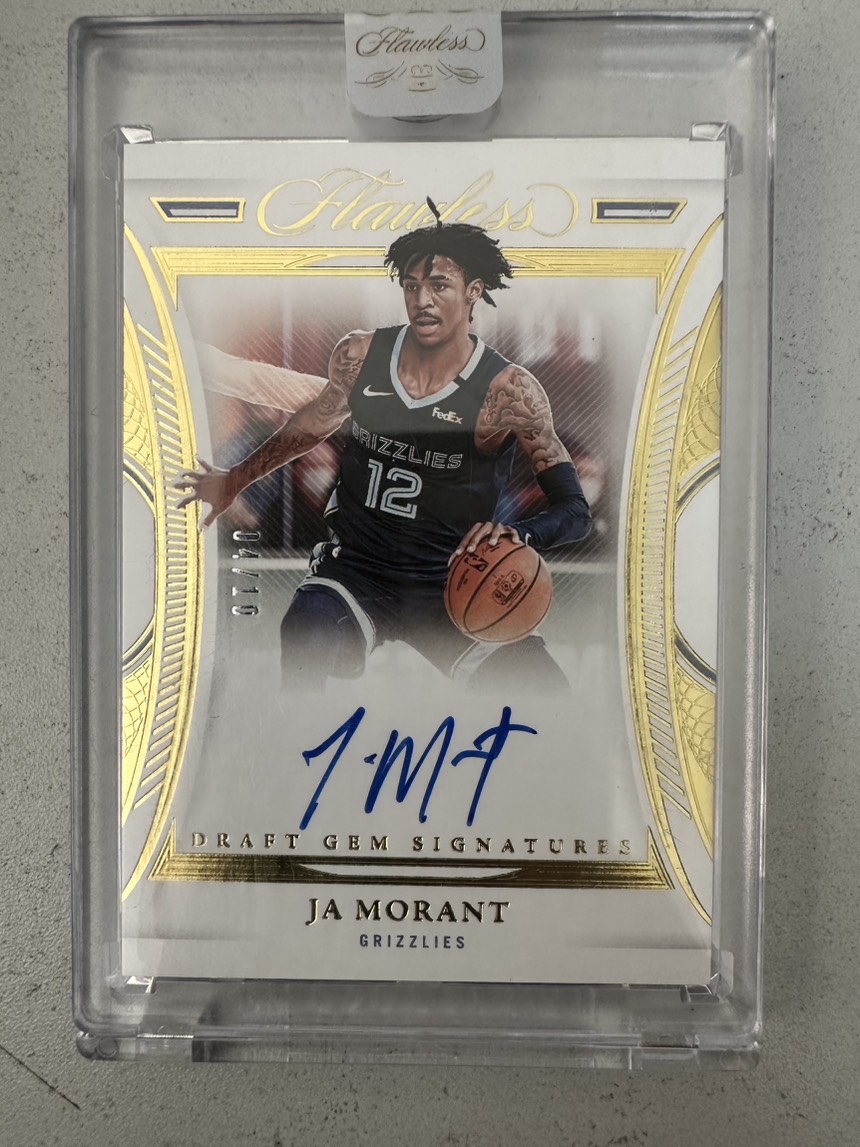 2021 22 Panini Flawless Ja Morant 手提系列 灰熊 莫兰特 签字 卡签 10编 金平行 原封砖 卡淘