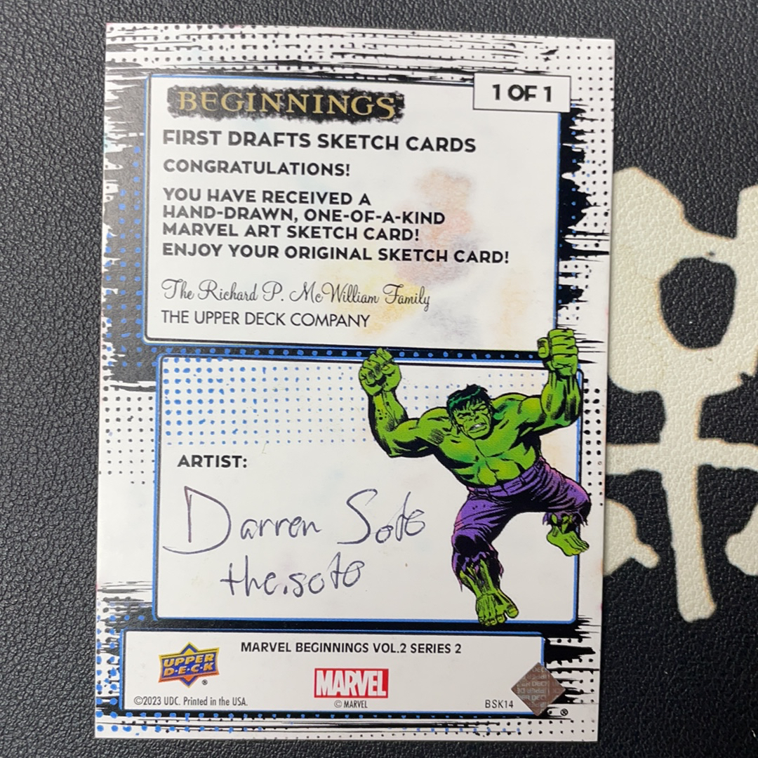 2023 Marvel (MCU) Upper Deck 漫威 Beginnings 开端起源 手绘卡 Sketch 【大满拆】（火）1/1编 ...