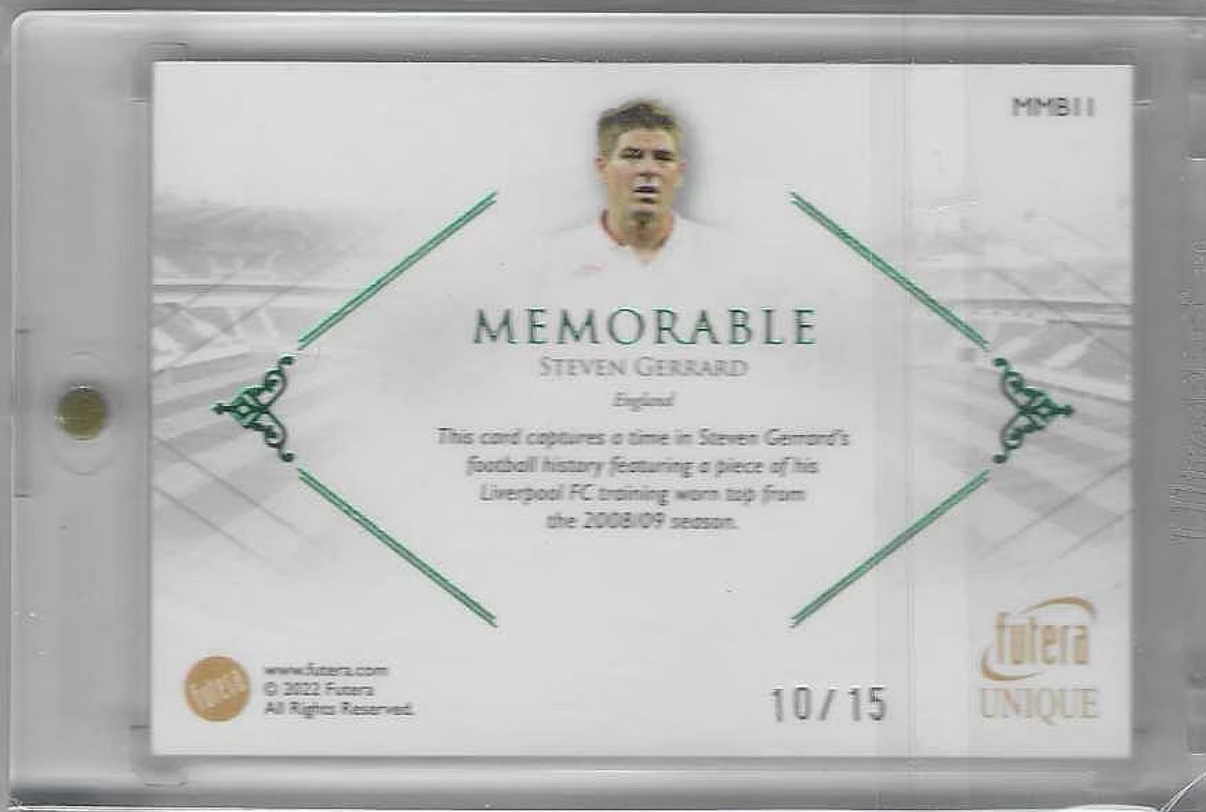 2022 Futera Futera Unique Steven Gerrard 杰拉德 利物浦 Liverpool 英格兰 England ...