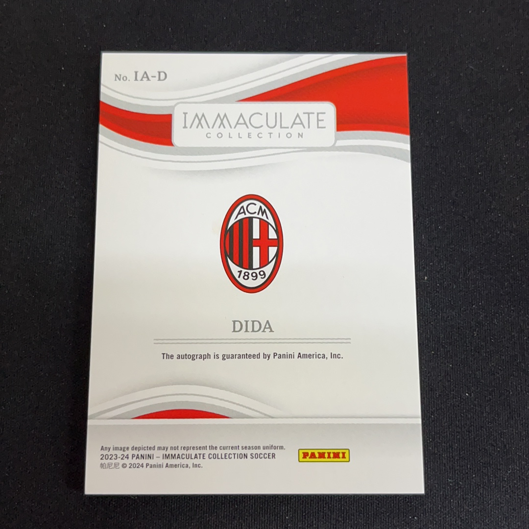2023-24 Panini Immaculate dida 【SS】爱咪咪 AC米兰 名宿 迪达 镜面 签字 99编 限量 微瑕如图 收藏 ...