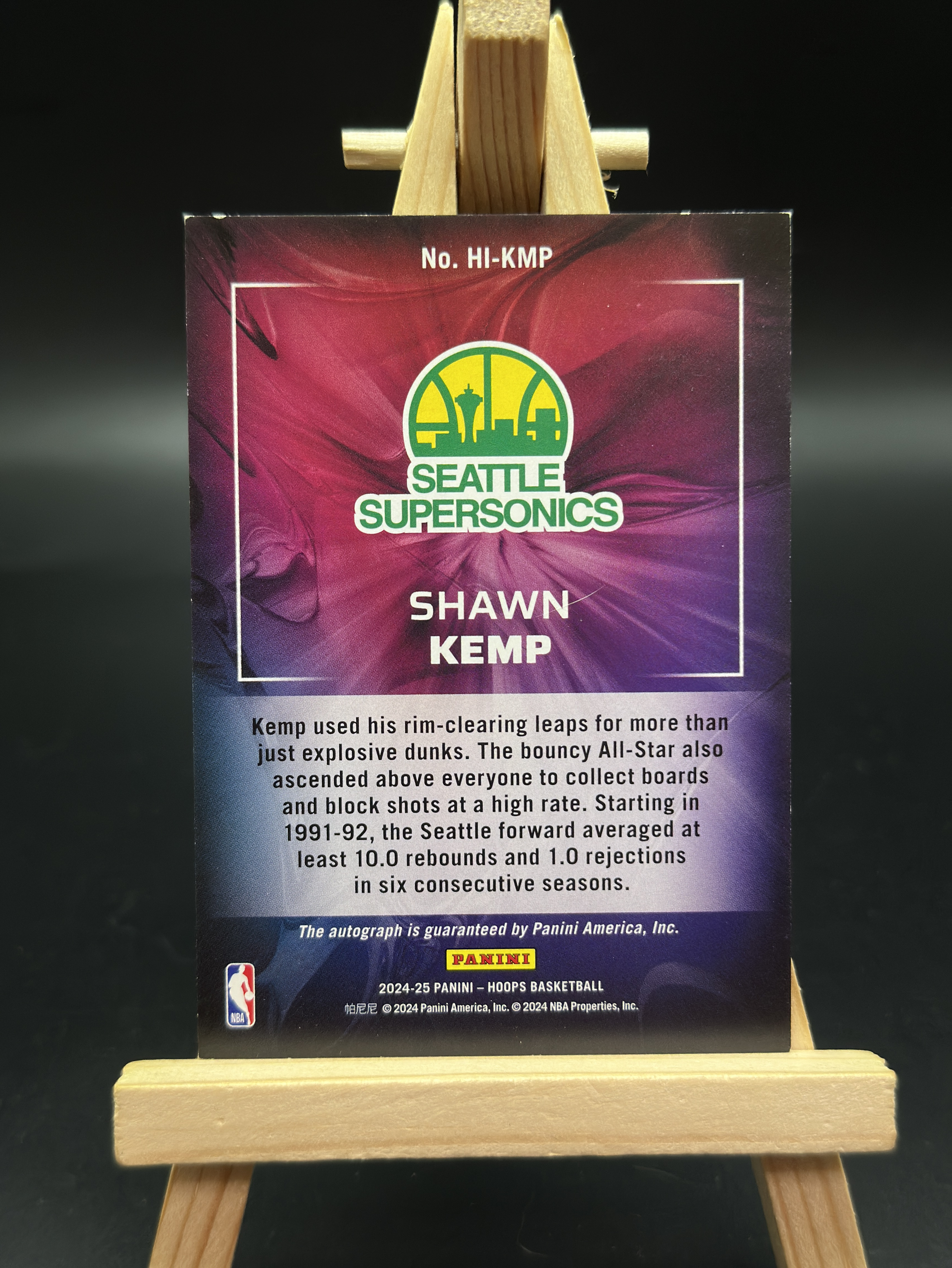 2024-25 Panini NBA Hoops Shawn Kemp 超音速 雨人 肖恩坎普 折射签 签字卡 微瑕如图 第三张 鬼王 卡淘