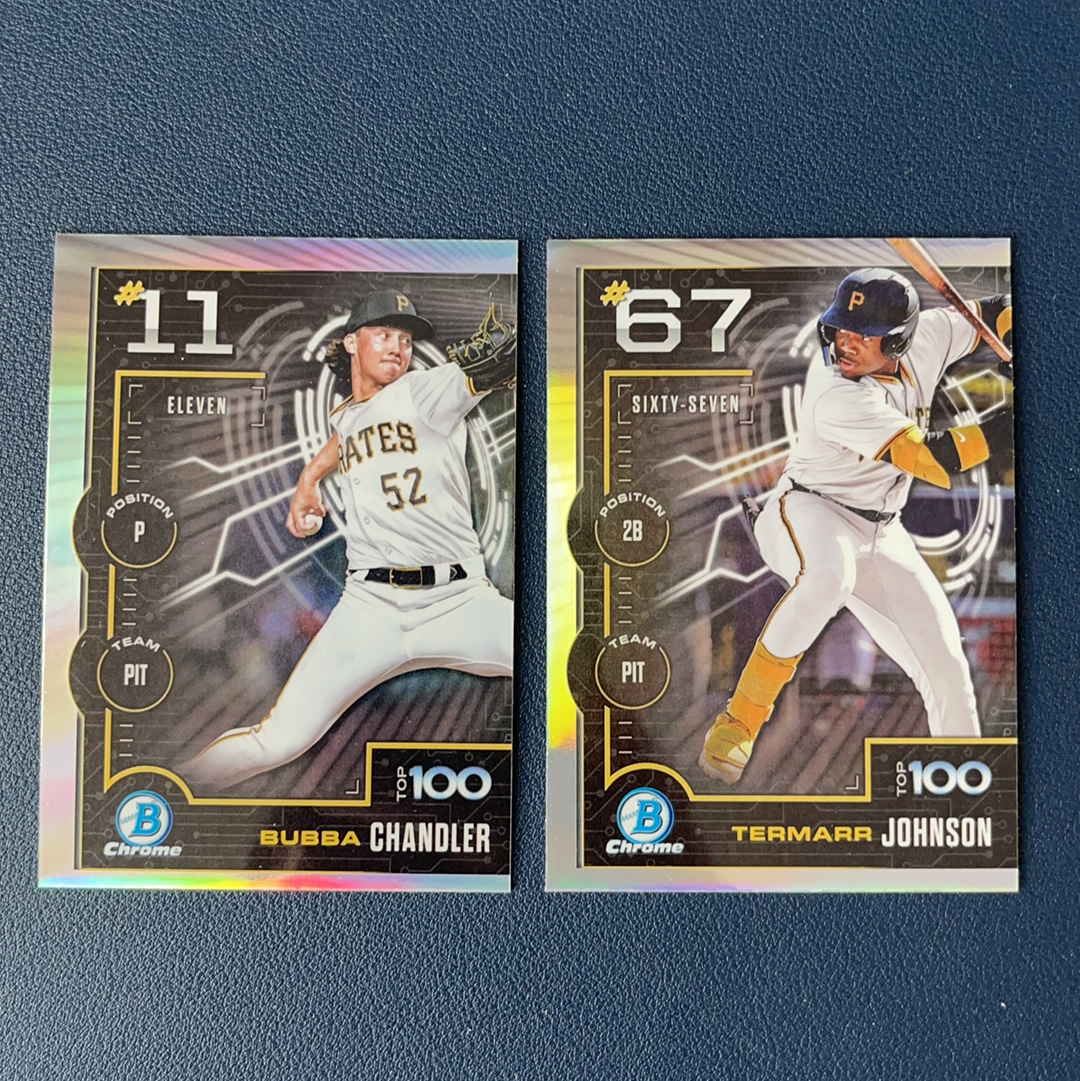 2025 Bowman Baseball Tremarr Johnson 海盗百大新人！两张合拍！【T】 卡淘