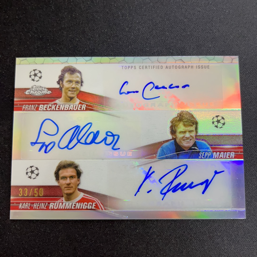 2024 Topps Chrome Franz Beckenbauer 【SS】欧冠 TC 拜仁 贝肯鲍尔 迈耶 鲁梅尼格 三人签字 三签 多 ...